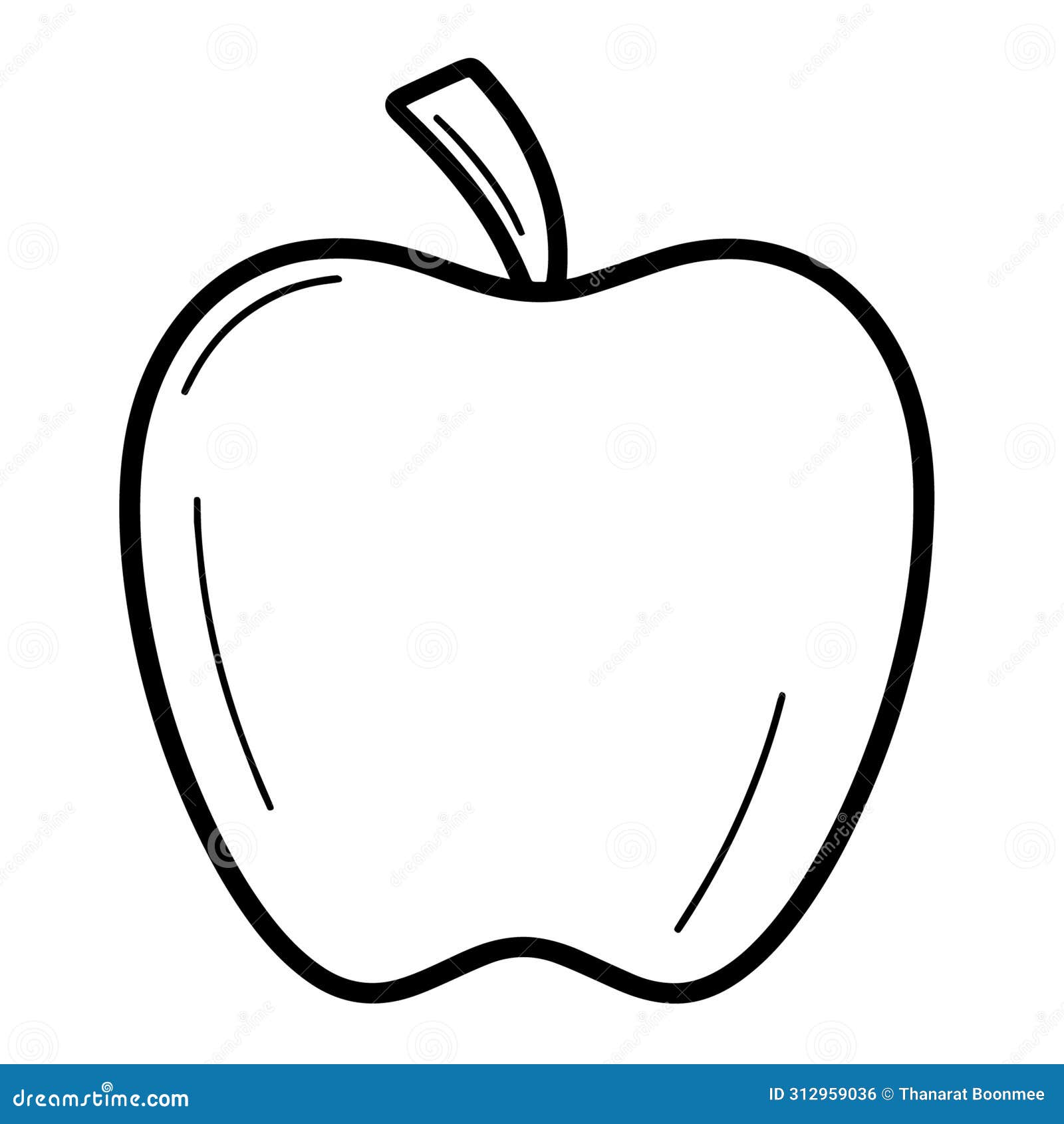 Sleek Apple Outline Icon in Vector Format for Versatile Designs Stock ...