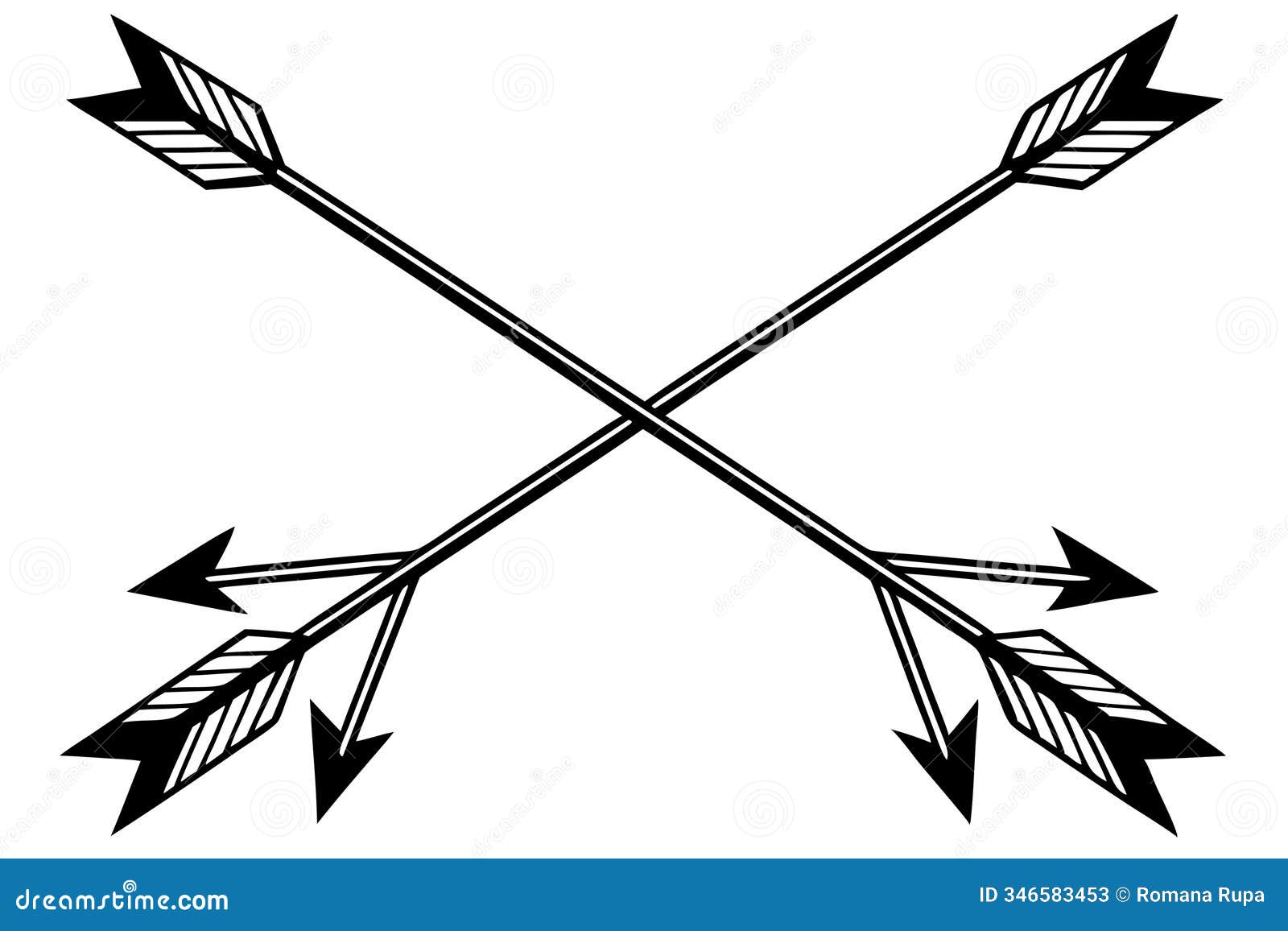 Two Arrow Cross Vector Ilustration Stock Illustration - Illustration of ...