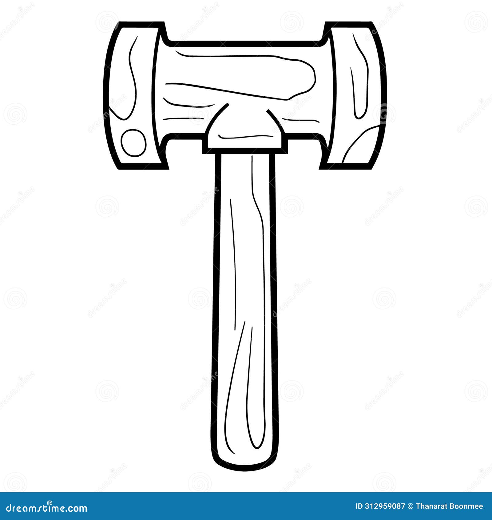 Sturdy Hammer Outline Icon in Vector Format for Construction Designs ...