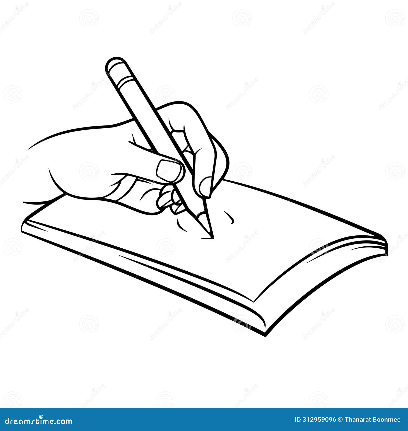 Elegant Hand Writing Outline Icon in Vector Format for Educational ...