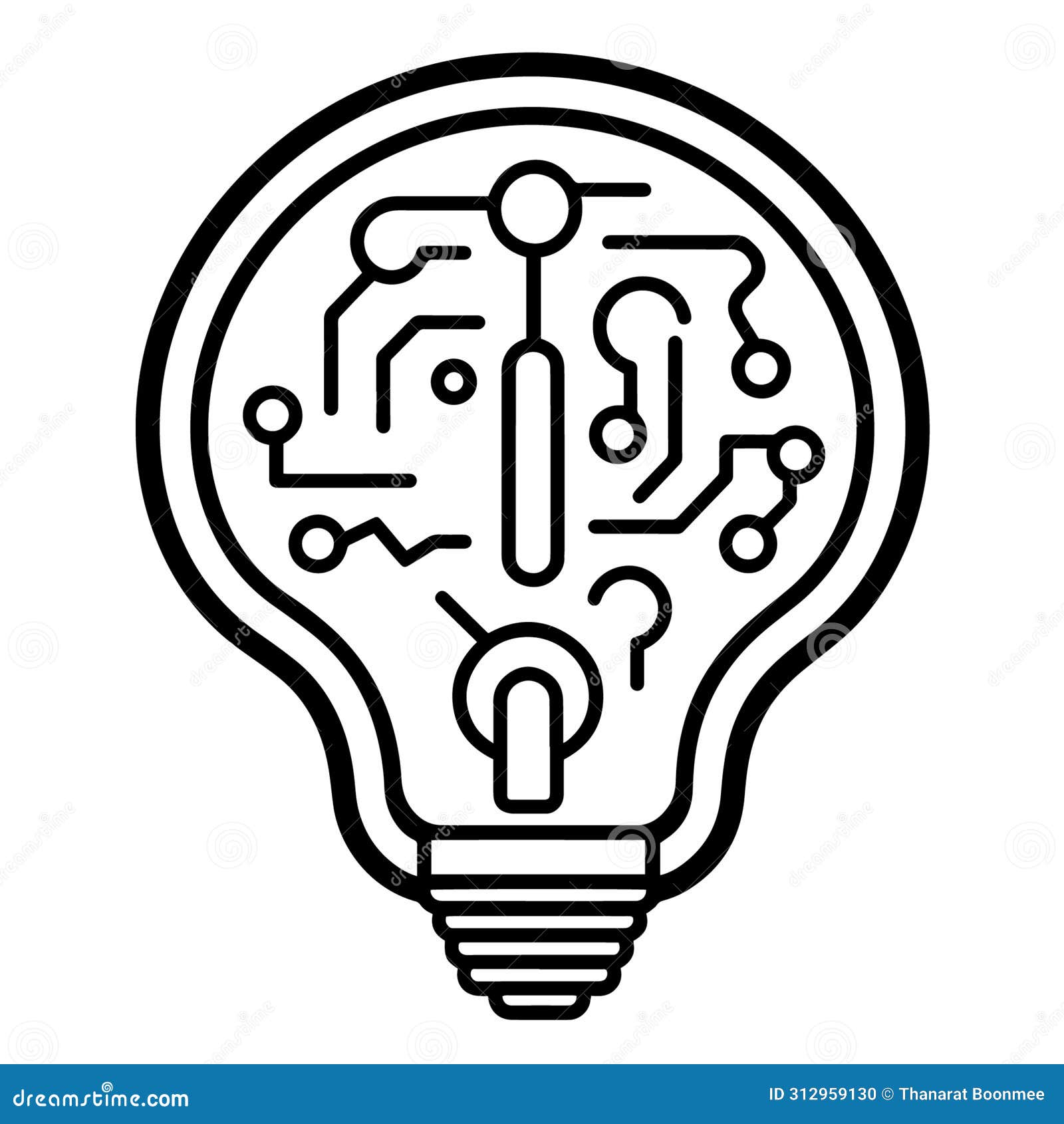 Smart Intelligence Outline Icon in Vector Format for Tech Designs Stock ...