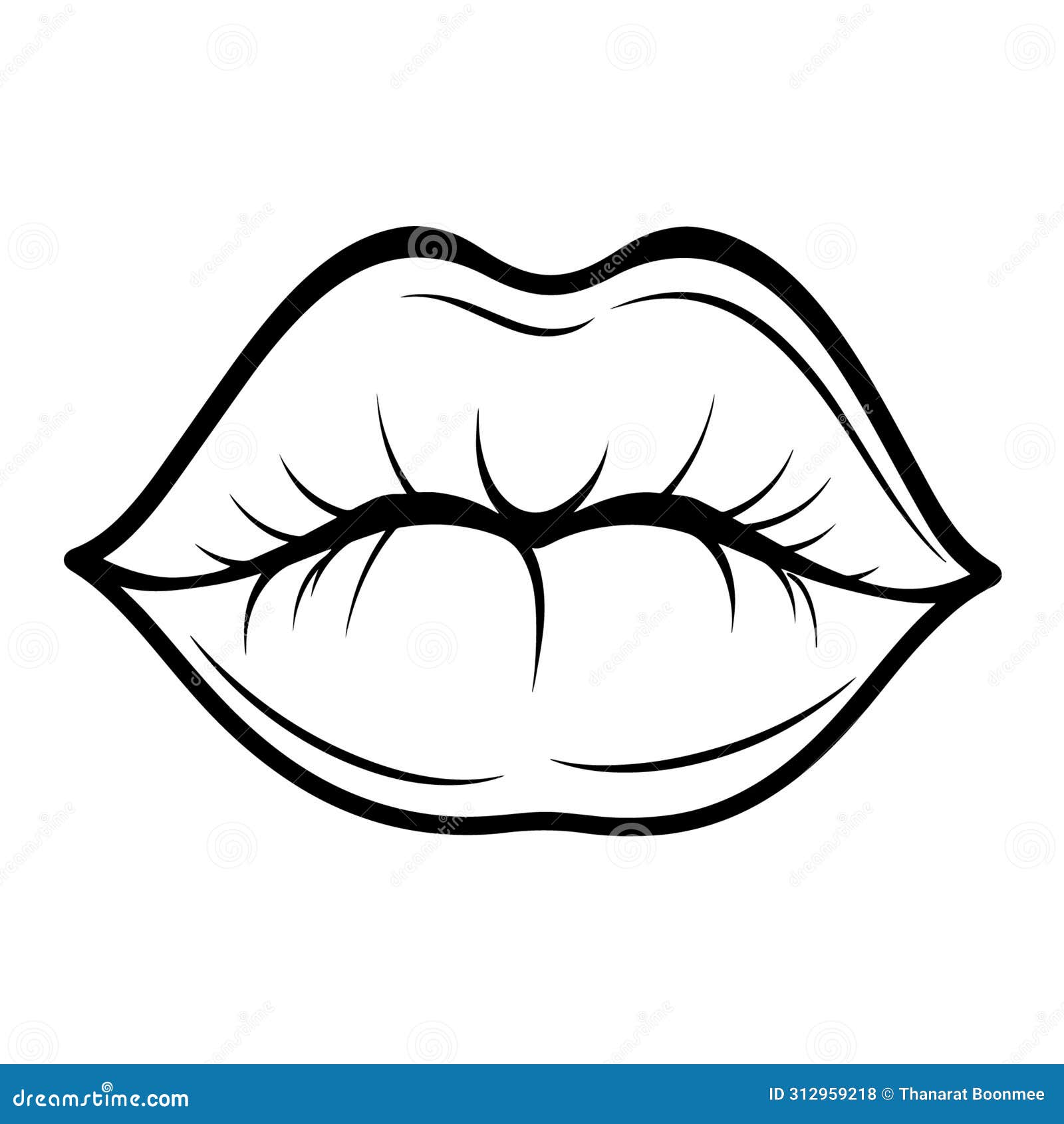 Chic Lips Outline Icon in Vector Format for Beauty Designs Stock Vector ...