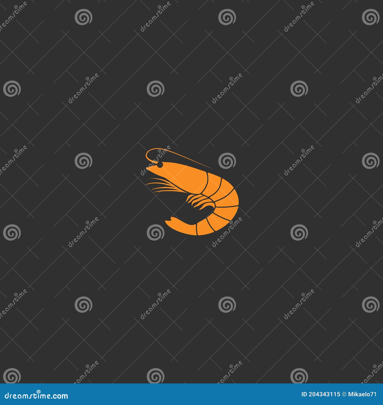 Simple shrimp vector stock vector. Illustration of design - 204343115