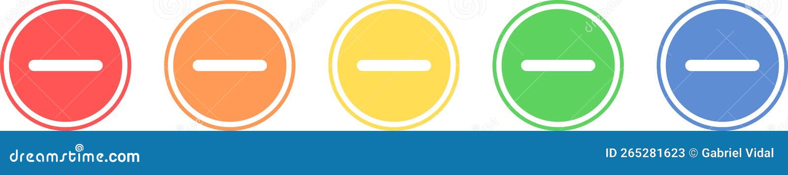 Minus Icon Set. Subtract Icon in Various Colors. Stock Vector ...