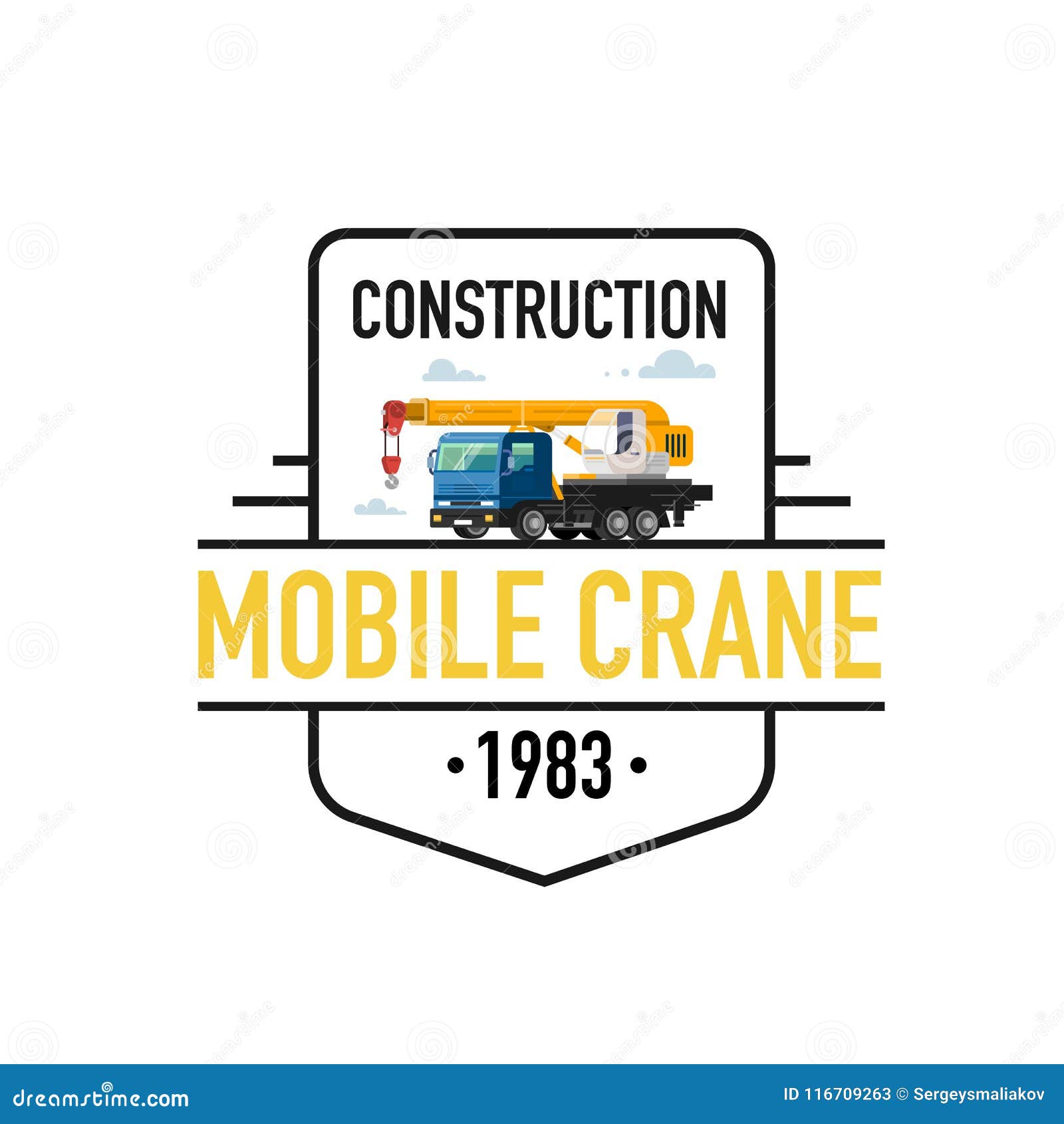 Vector Illustration of Mobile Crane Logo Stock Vector - Illustration of ...