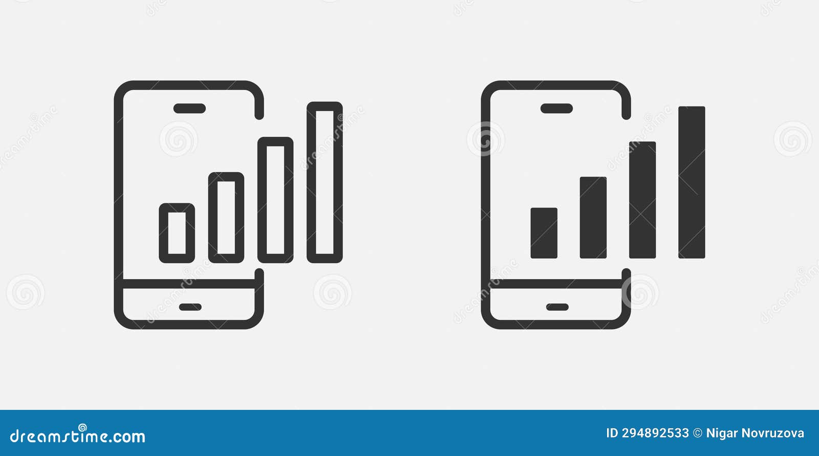 Vector Illustration of Mobile Diagram Icon on Grey Background Stock ...
