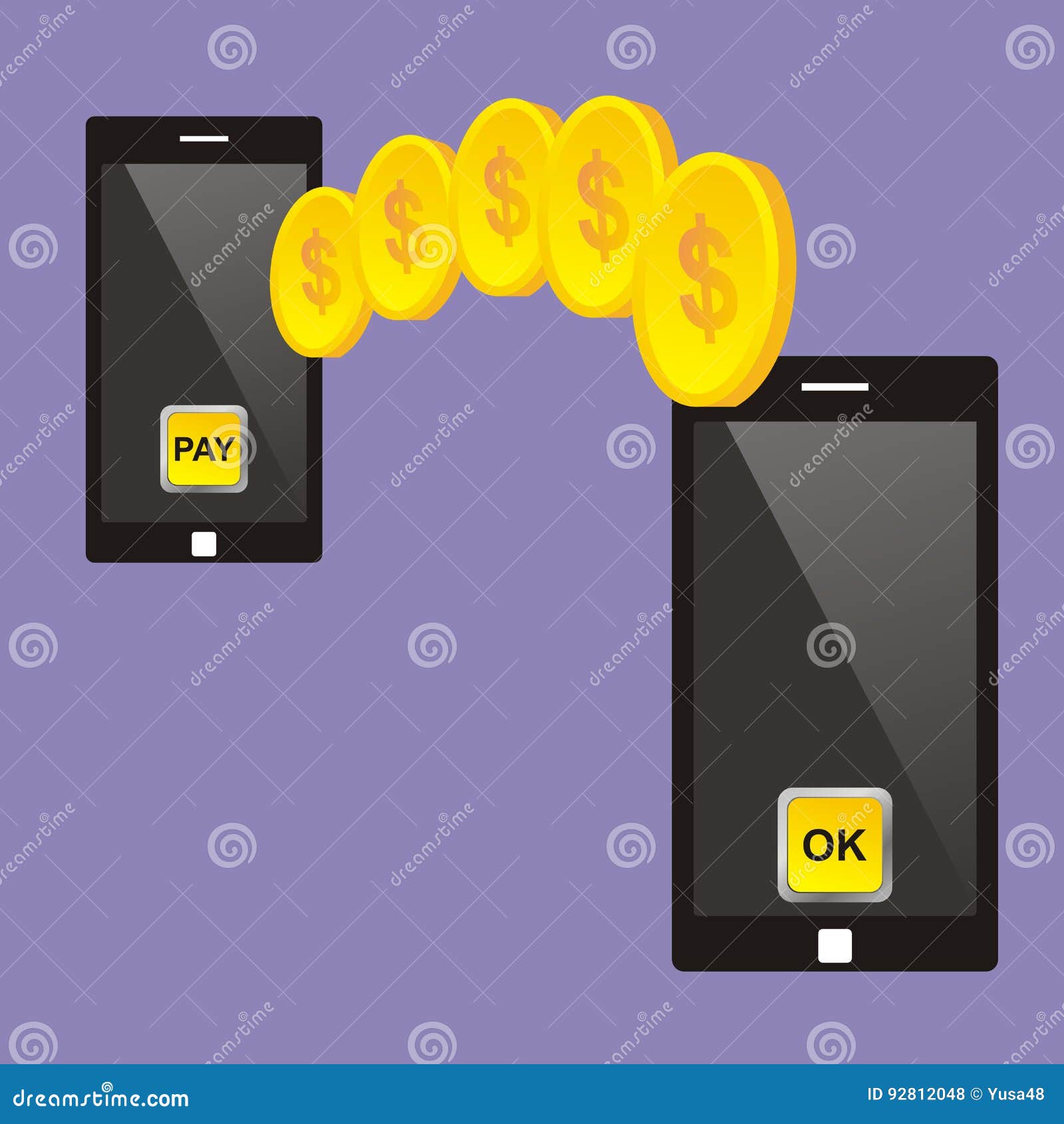 Vector Illustration. Mobile Payment Concept Stock Vector - Illustration ...