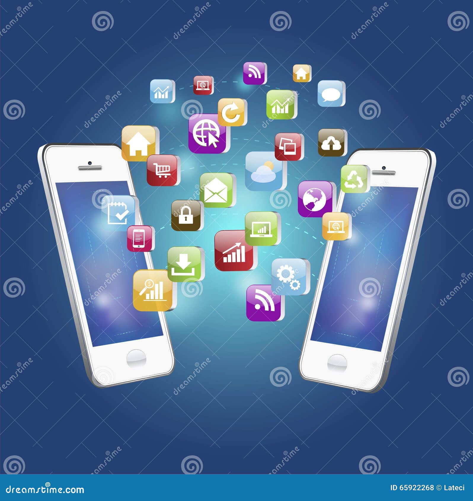 Vector Illustration of Mobile Phone Application Stock Illustration ...