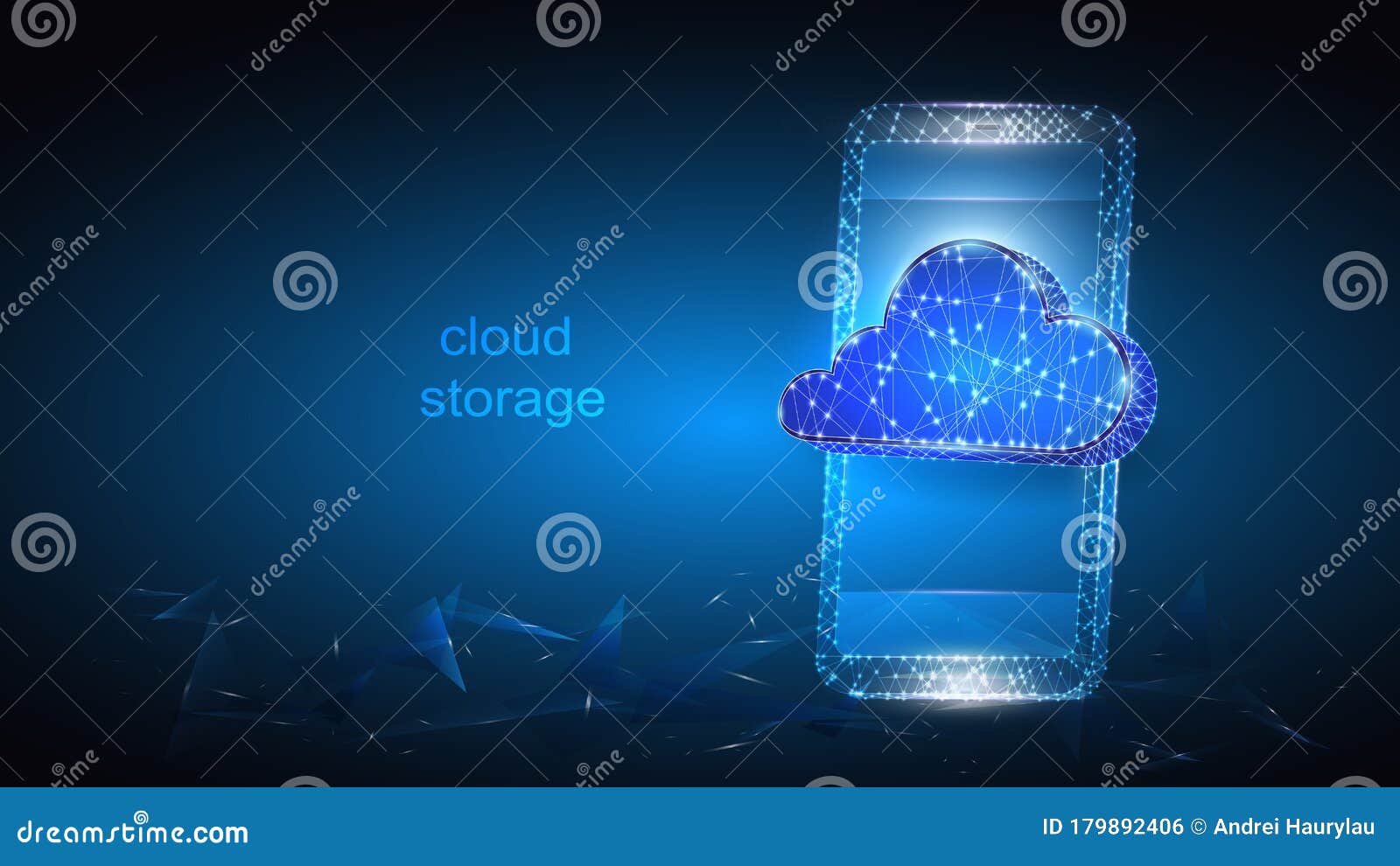 Vector Illustration of a Mobile Phone with an Image of a Virtual Cloud ...