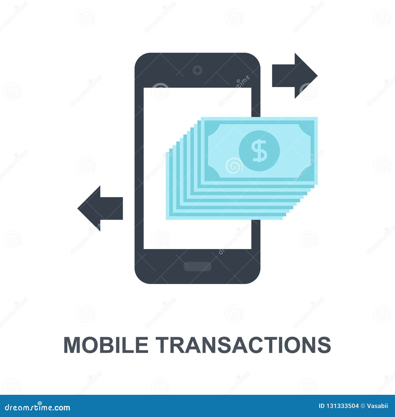 Mobile Transactions Icon Concept Stock Vector - Illustration of ...