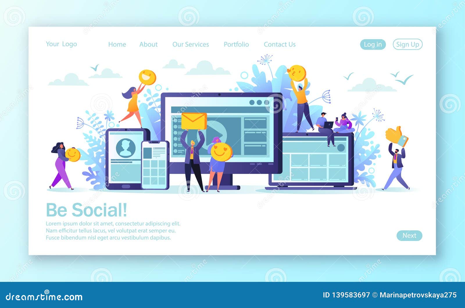 Vector Illustration for Mobile Website Development and Web Page Design ...