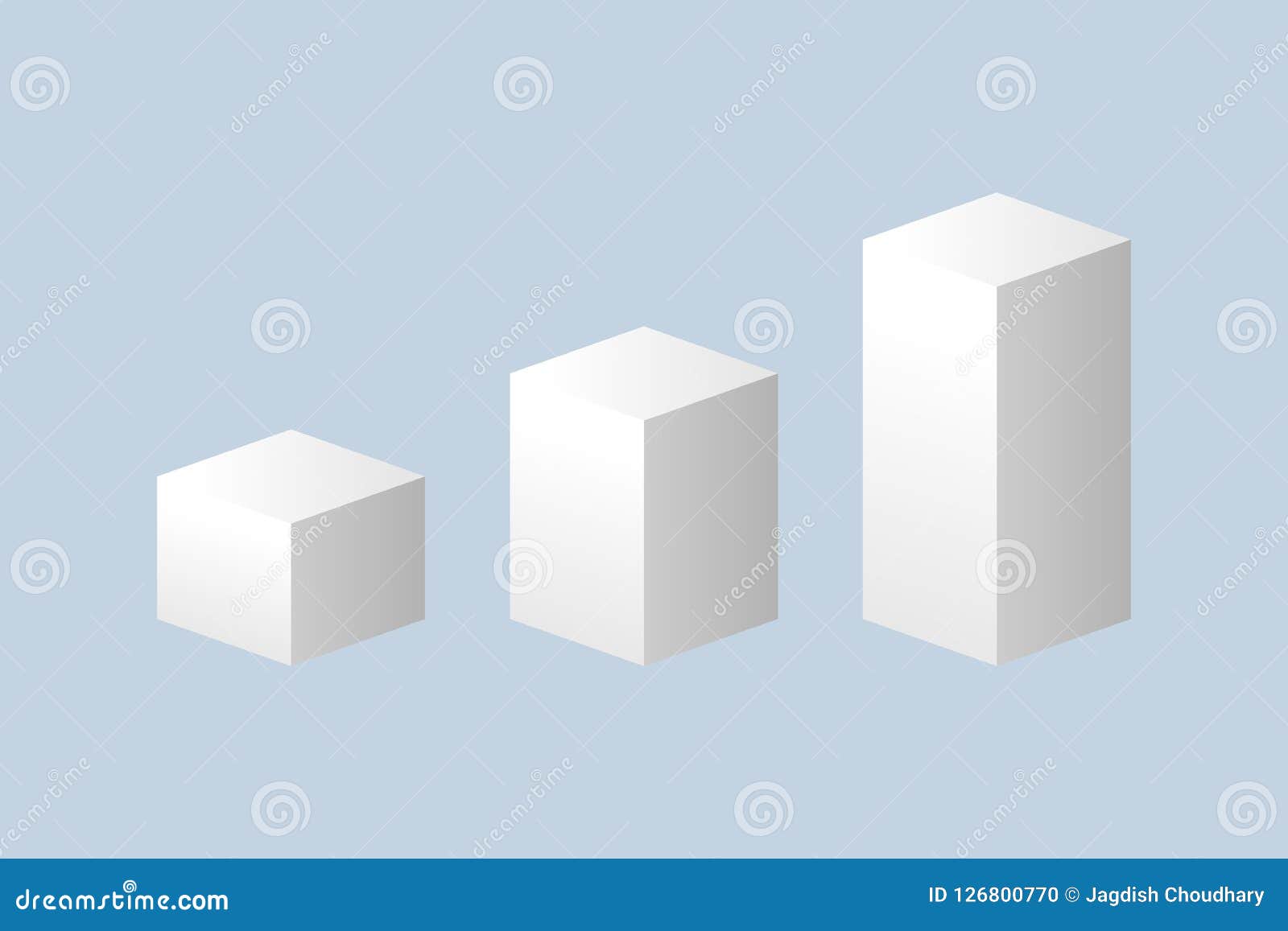 Vector Illustration of 3 Mock-up Boxes. Bar Graph Illustration Stock ...