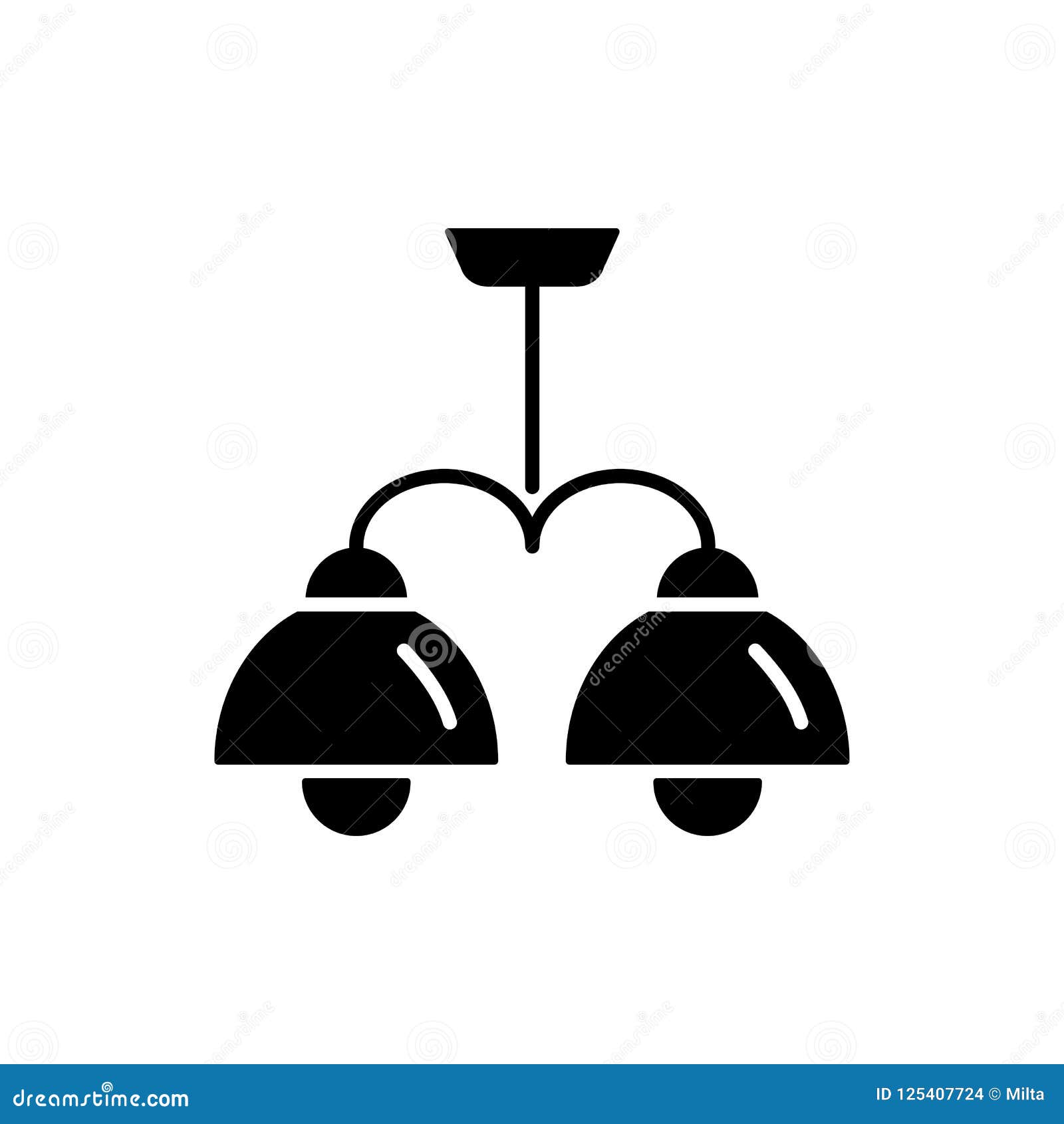 Vector Illustration of Modern Ceiling Lamp. Flat Icon of Downlight ...