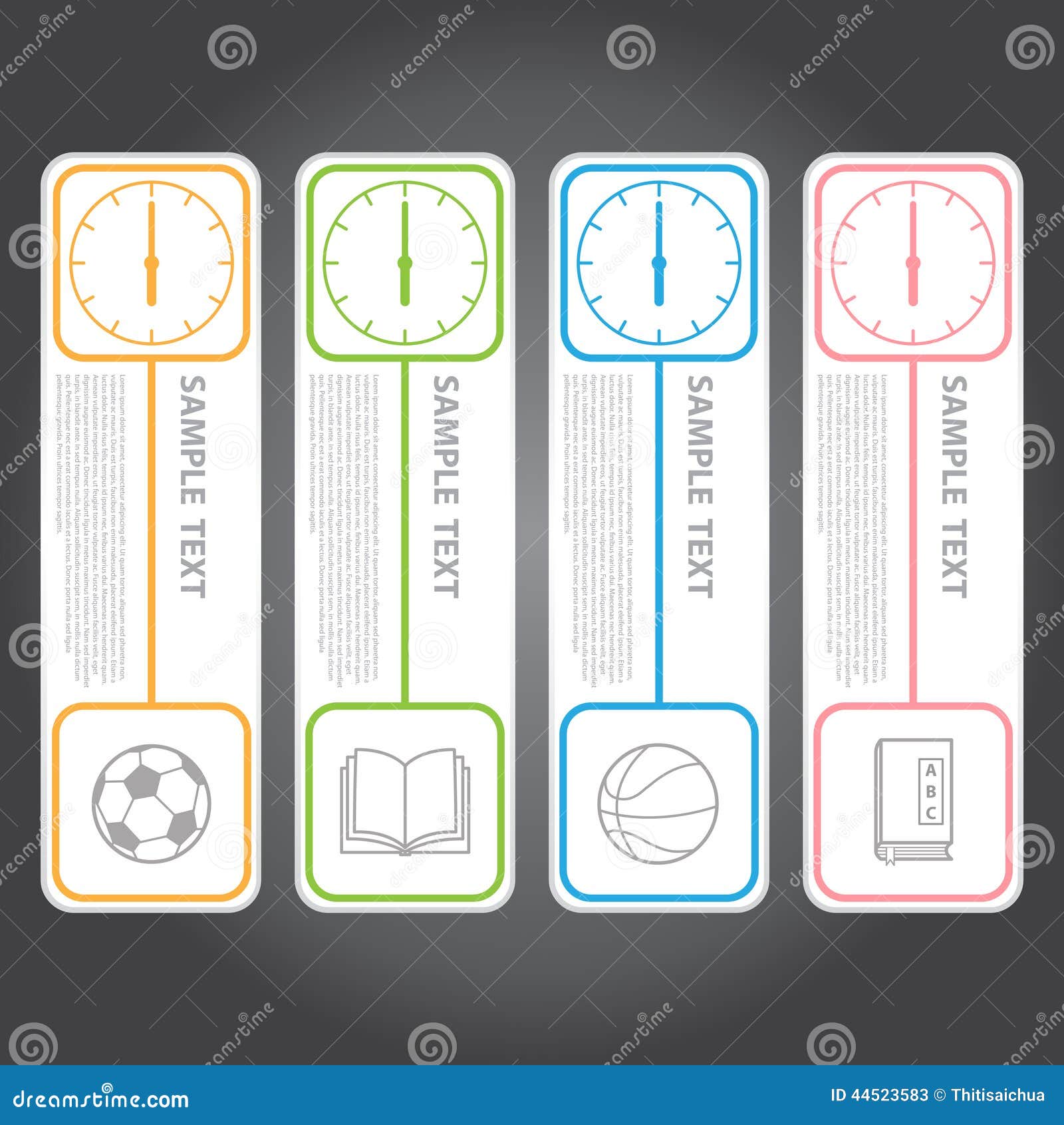 Vector Illustration, Modern Clock Banner for Design and Creative Stock ...