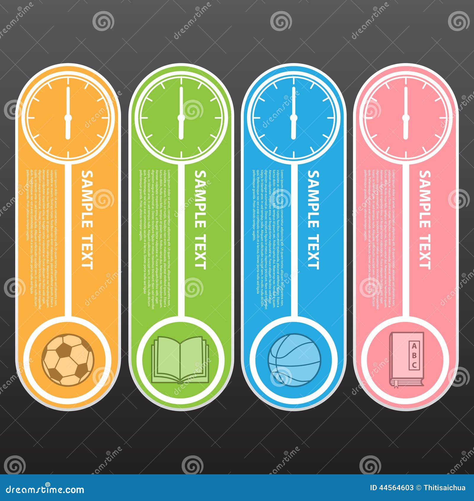 Vector Illustration, Modern Clock Banner for Design and Creative Stock ...