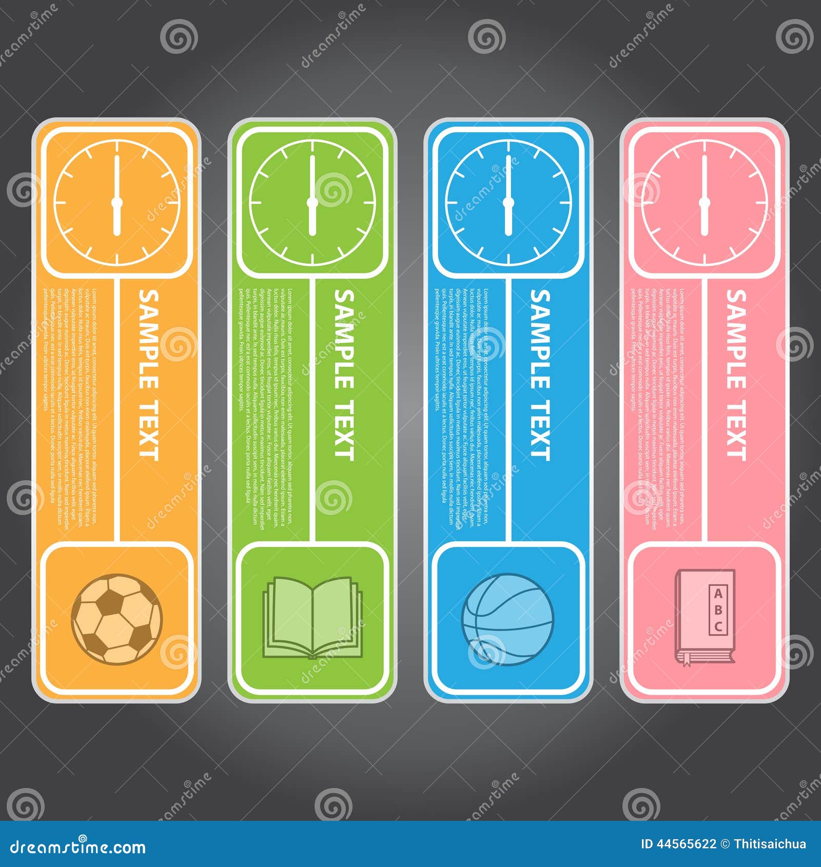 Vector Illustration, Modern Clock Banner for Design and Creative Stock ...