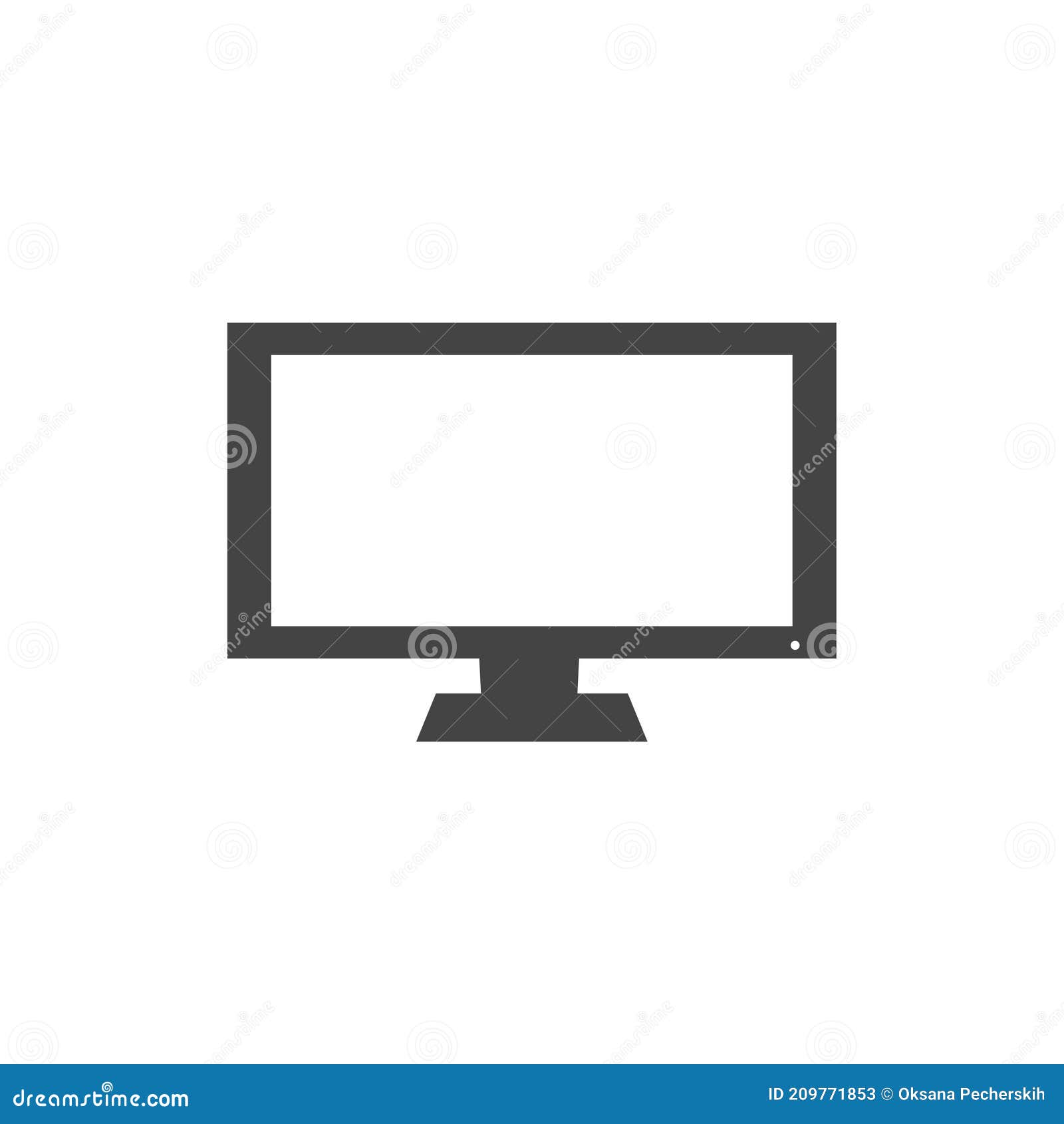 Vector Illustration of a Modern Computer Monitor. Monitor with White ...