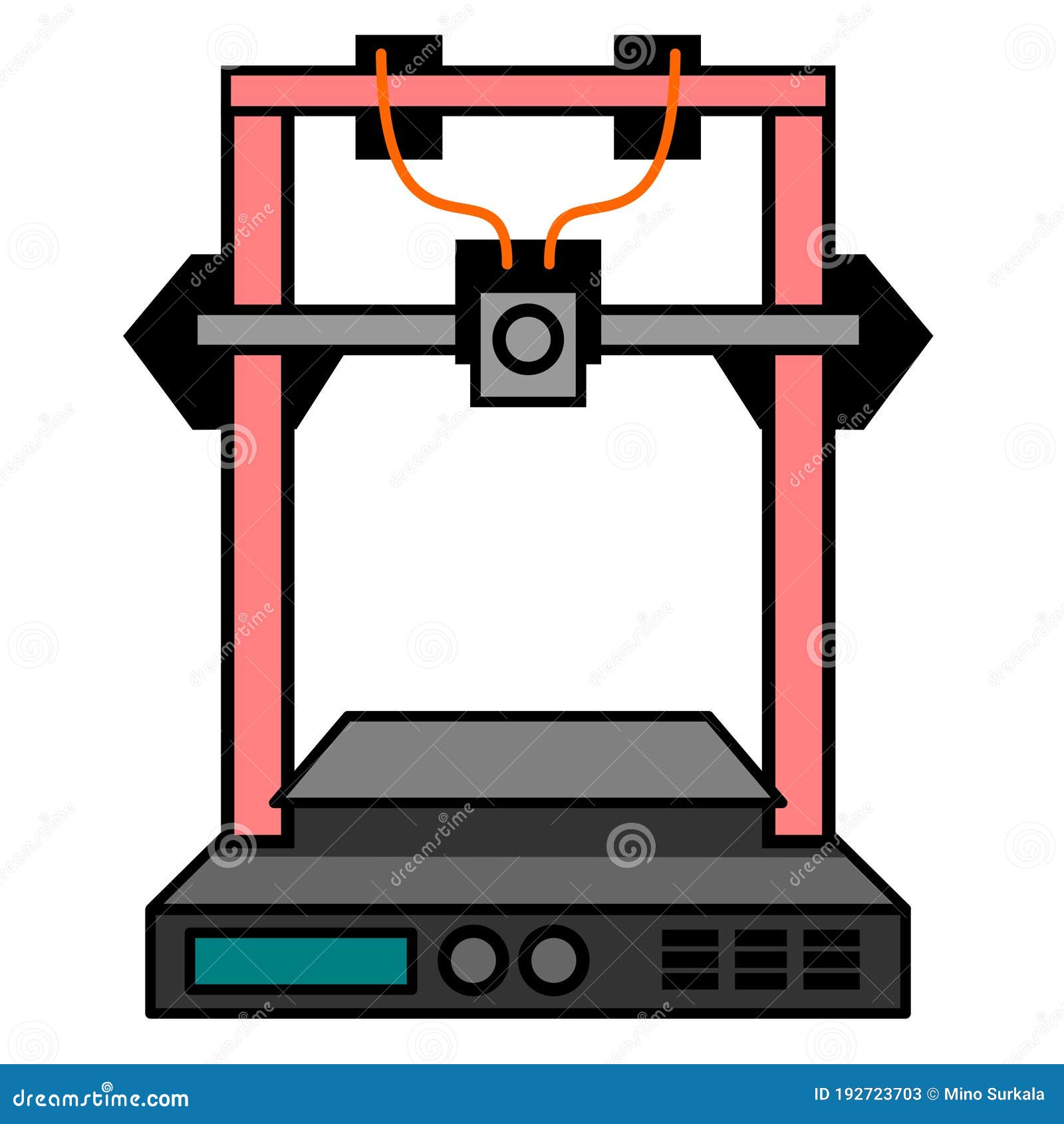 Vector Illustration of a Modern 3D Printer Which Can Be Used for ...