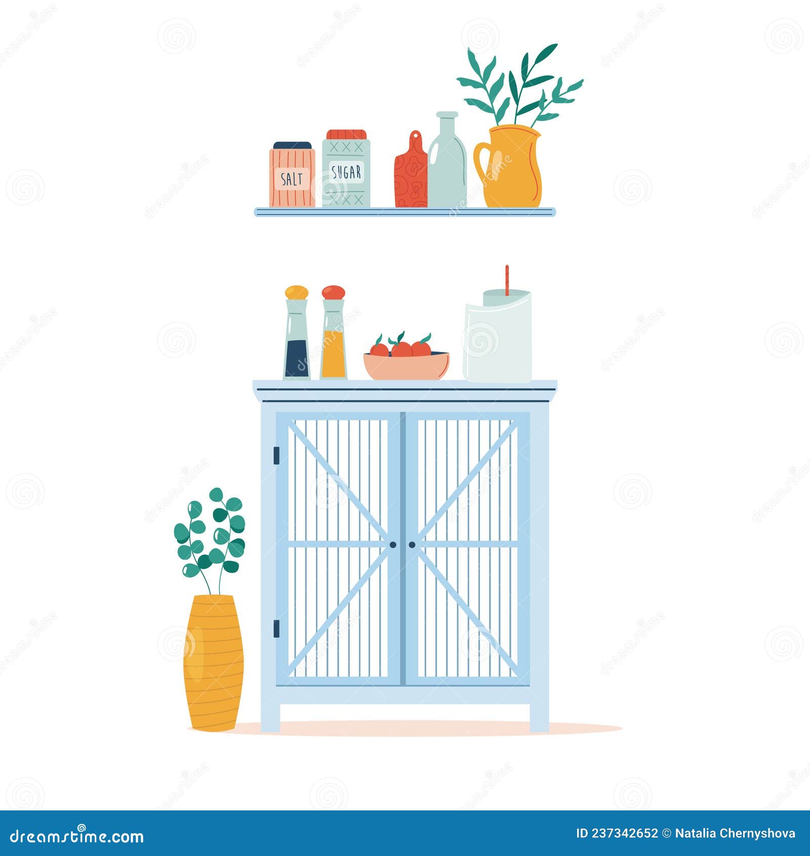 Vector Illustration in a Modern Flat Style of a Well Arranged, Clean ...