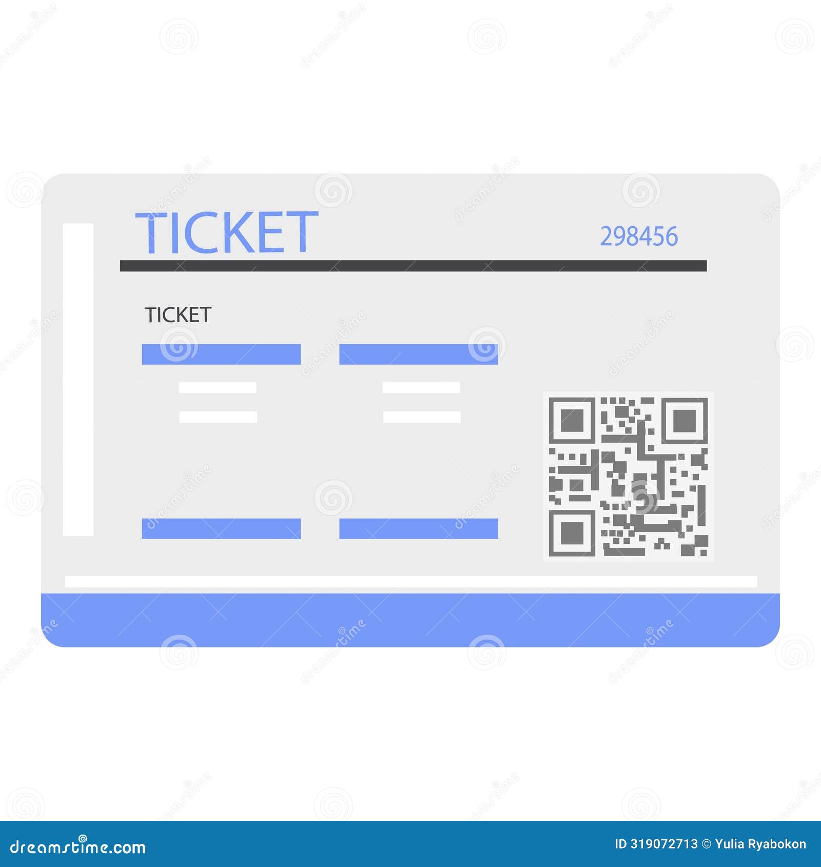 Event Admission Ticket with Barcode Stock Vector - Illustration of code ...