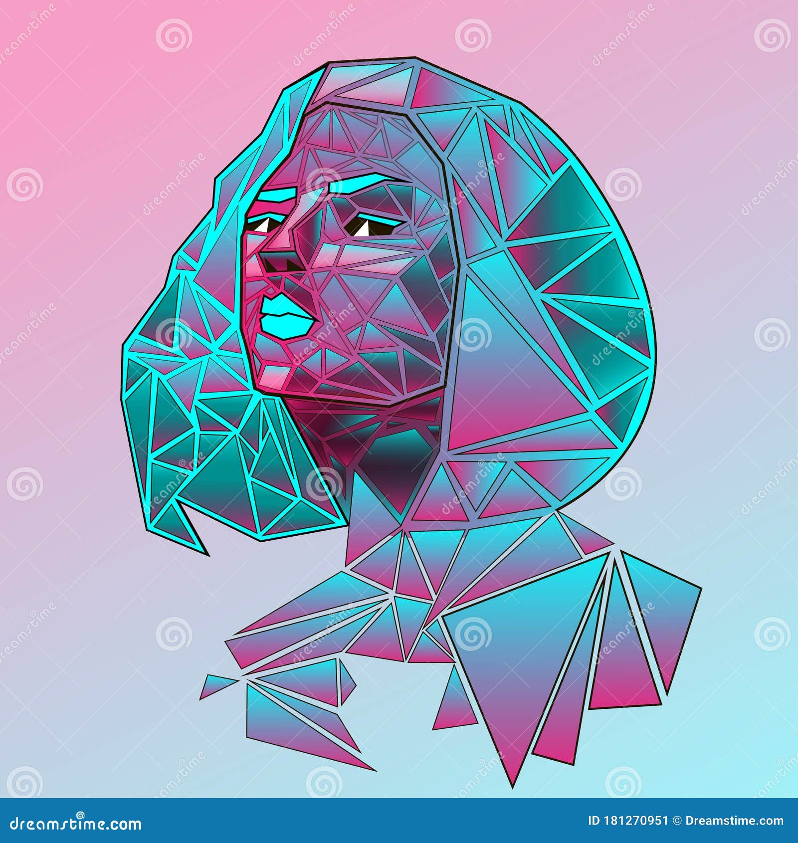 Vector Illustration of Modern Girl Geometric Shapes Stock Illustration ...
