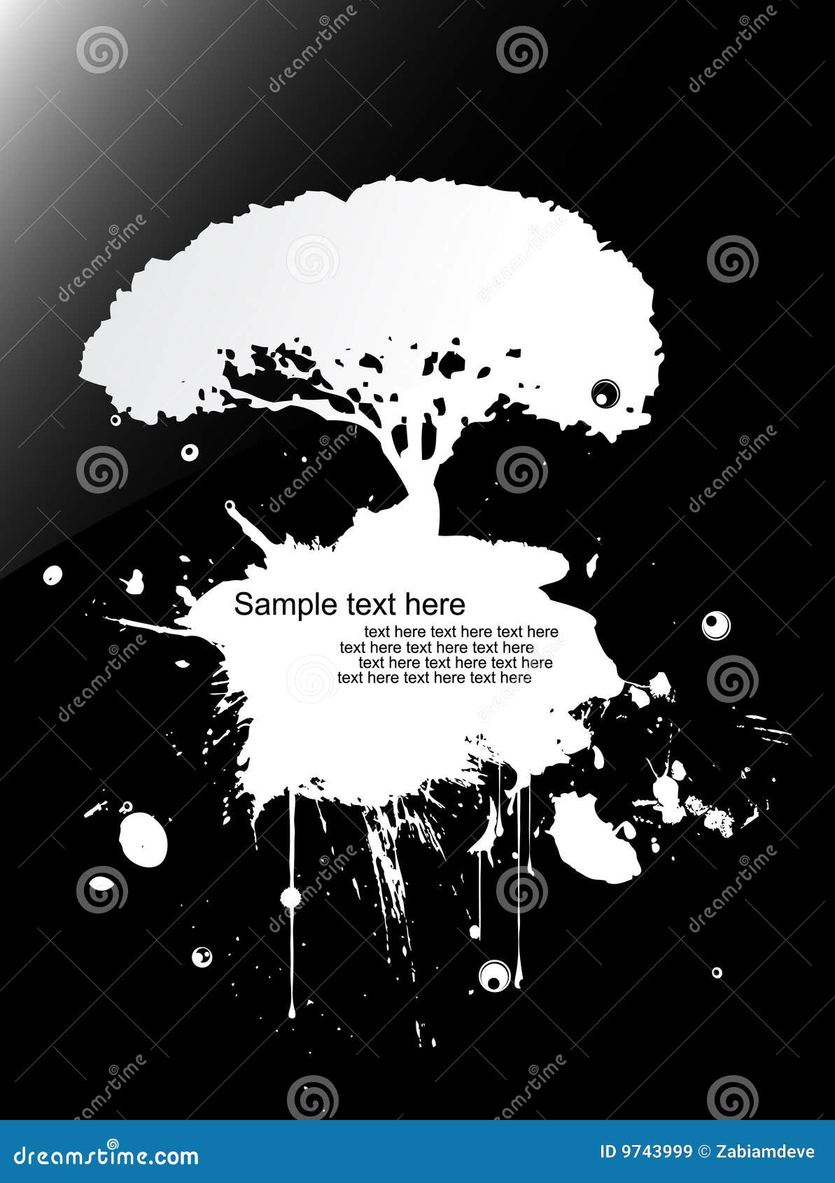 Vector Illustration of a Modern Grunge Tree Stock Vector - Illustration ...