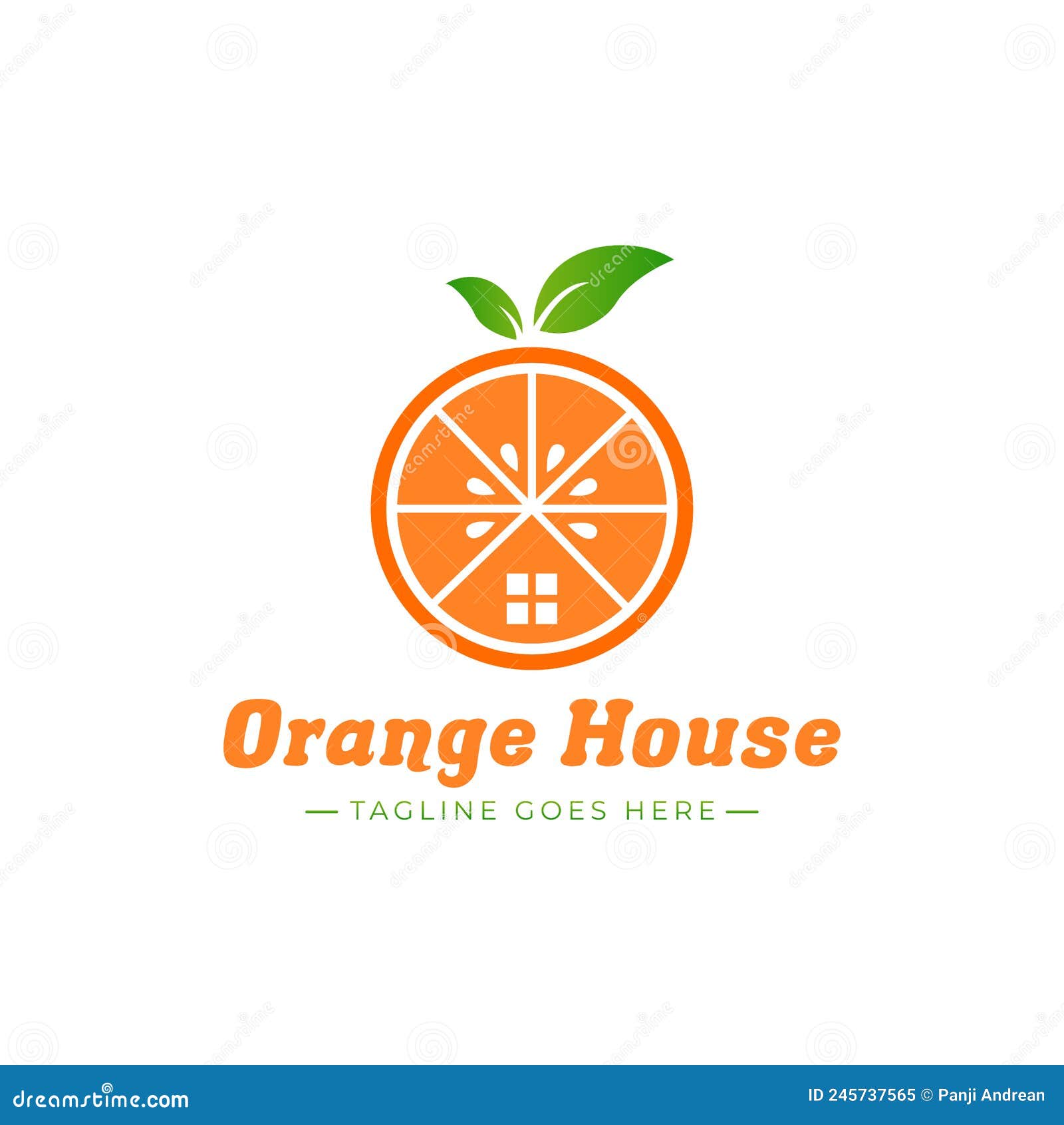 Vector Illustration of Modern Orange House Logo Stock Vector ...