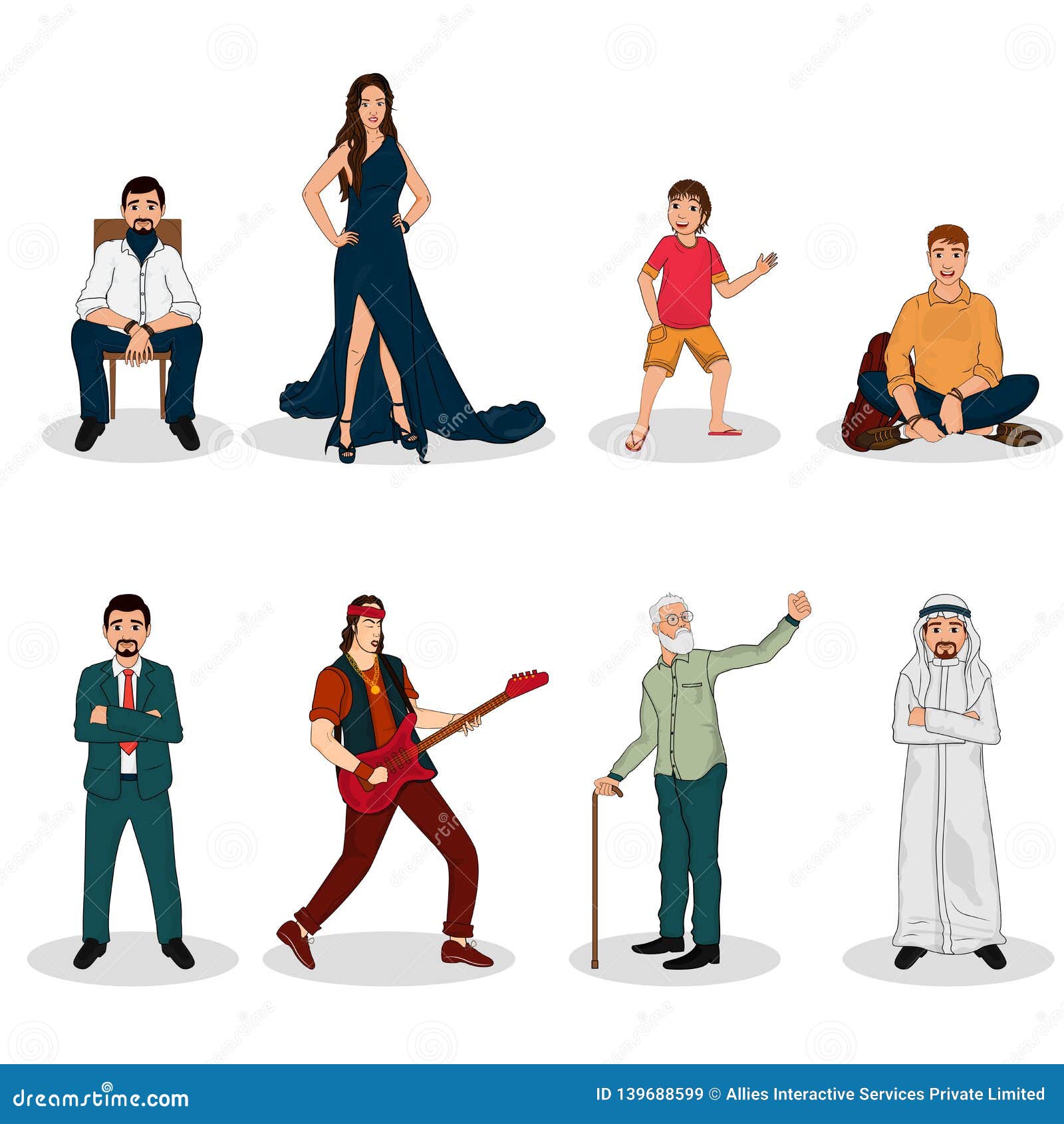 Vector Illustration of Modern People Characters. Stock Illustration ...