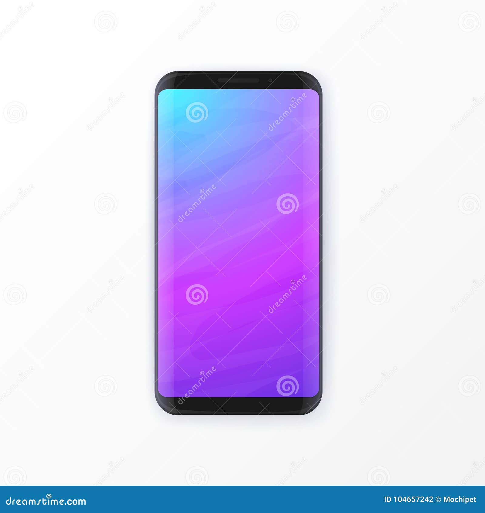 Modern Realistic Black Smartphone with a Wide Color Display without ...