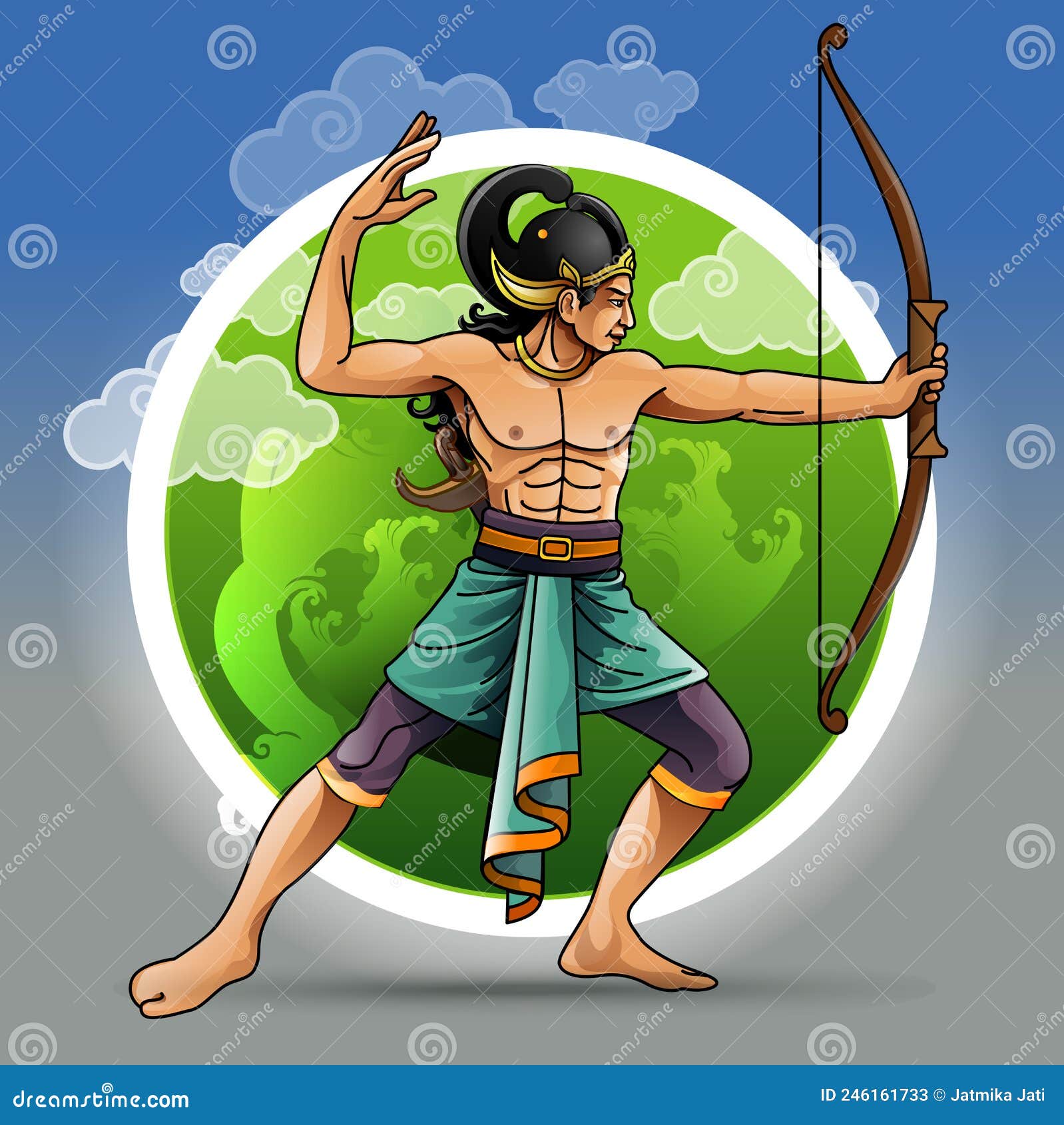 Arjuna character stock vector. Illustration of puppet - 246161733