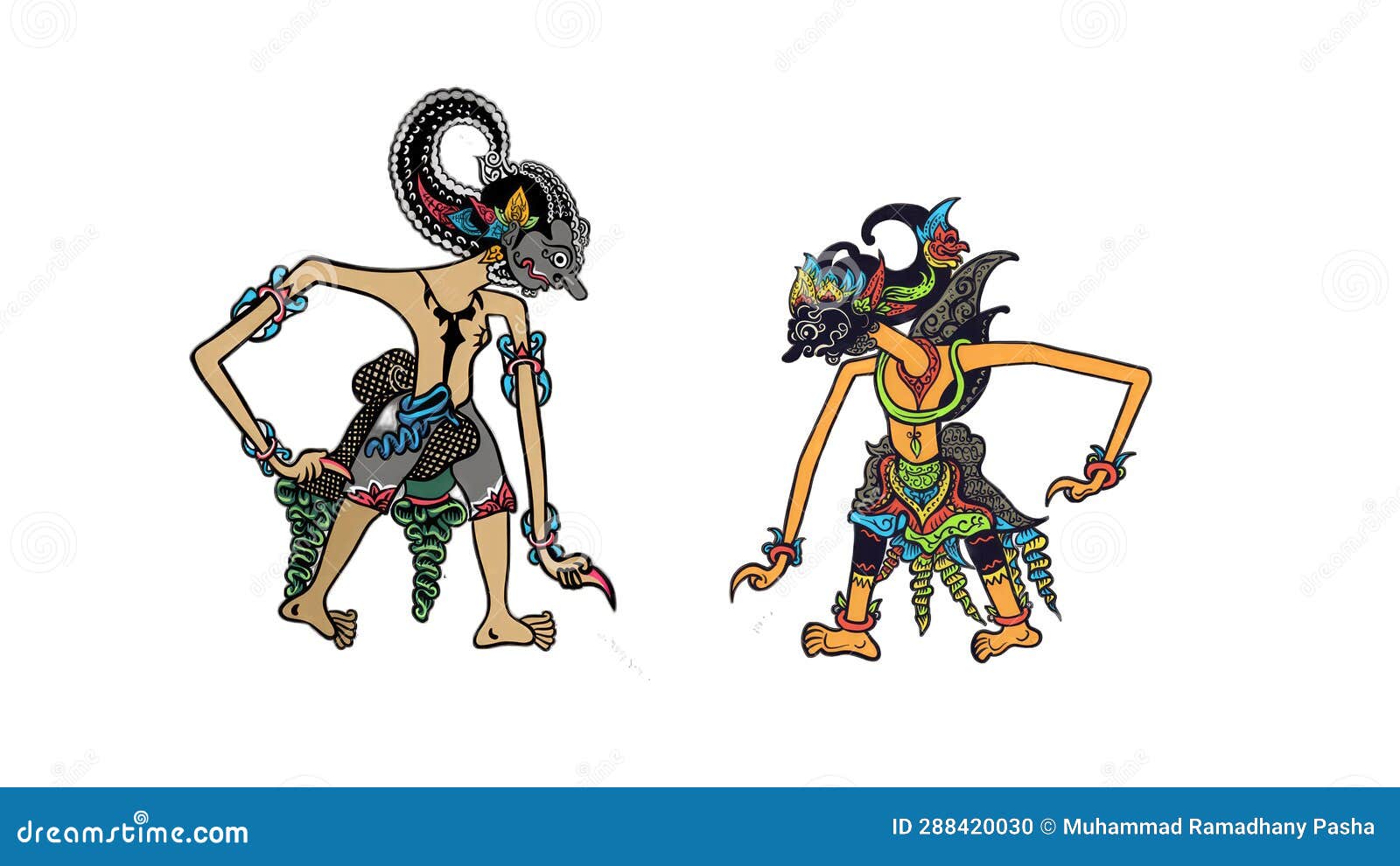 Vector Illustration, Modification of Wayang Kulit Purwa, Character of ...