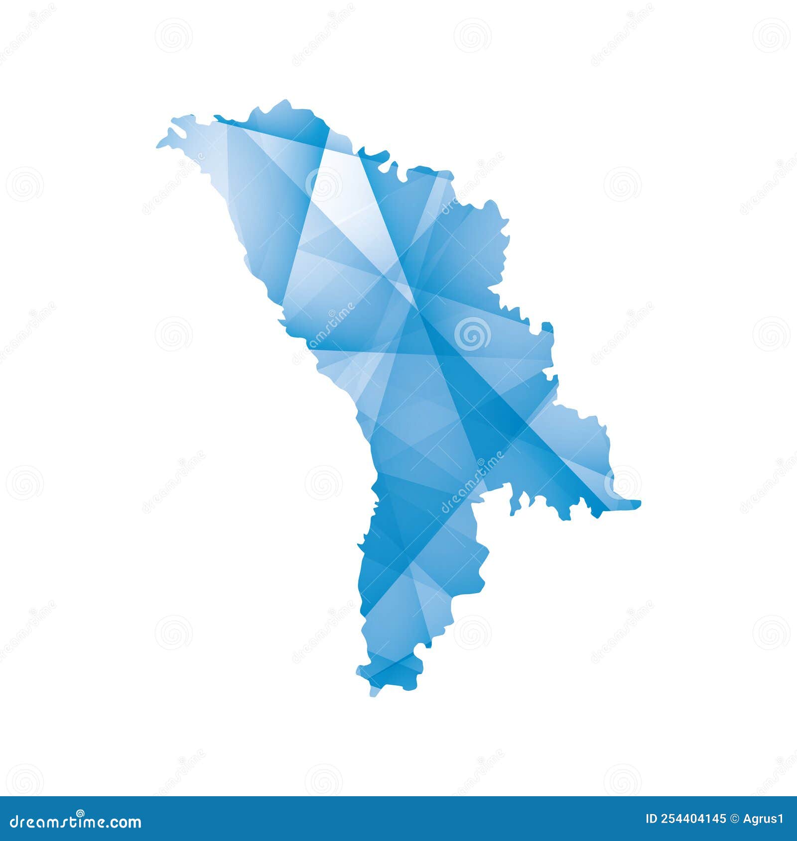 Vector Illustration of Moldova Map with Blue Colored Geometric Shapes ...