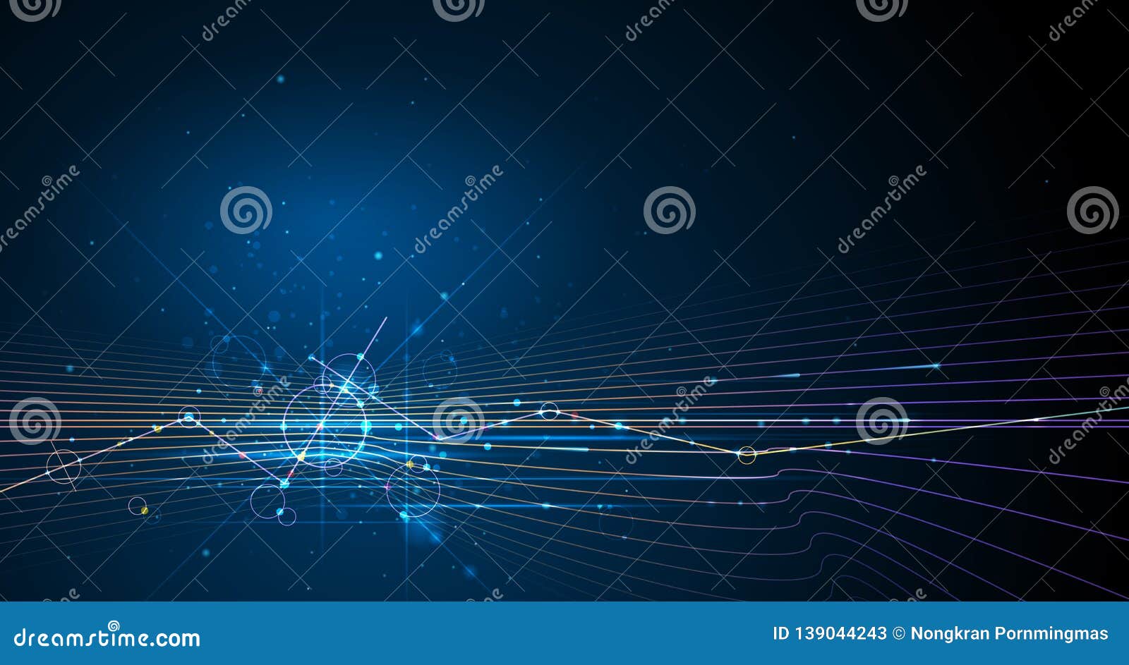 Vector Illustration Molecule with Line, Speed Movement Pattern and ...