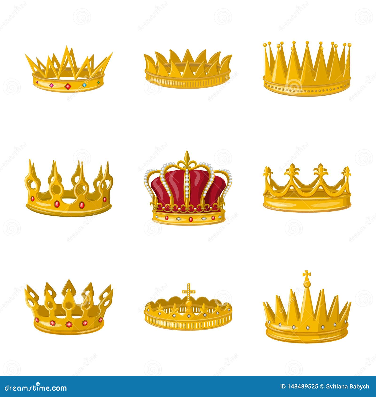 Vector Design of Monarchy and Gold Icon. Collection of Monarchy and ...