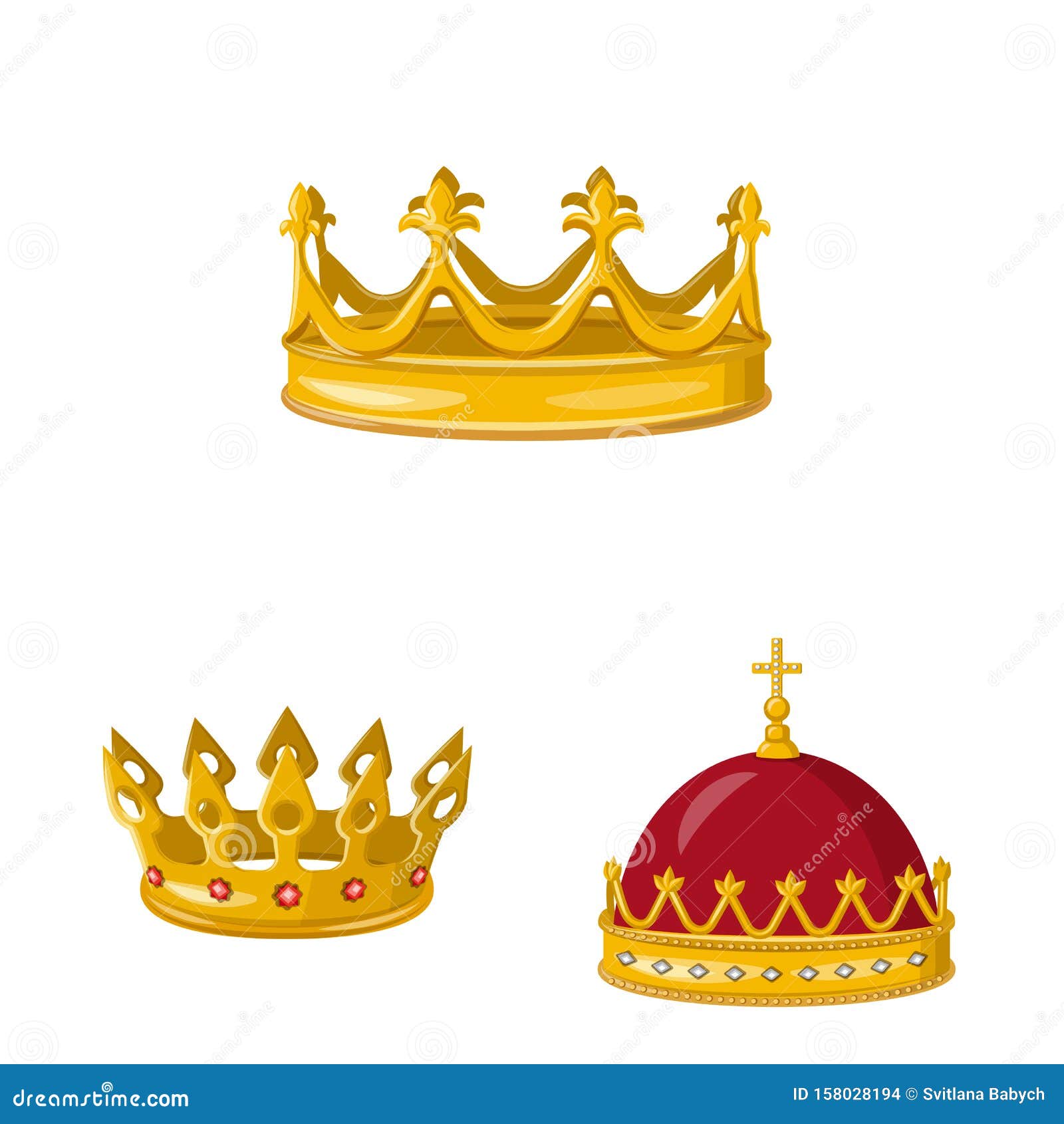 Vector Illustration of Monarchy and Gold Symbol. Set of Monarchy and ...