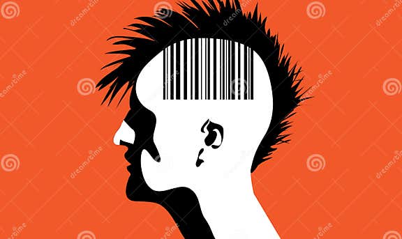 Man with barcode stock vector. Illustration of face, scanner - 30236110