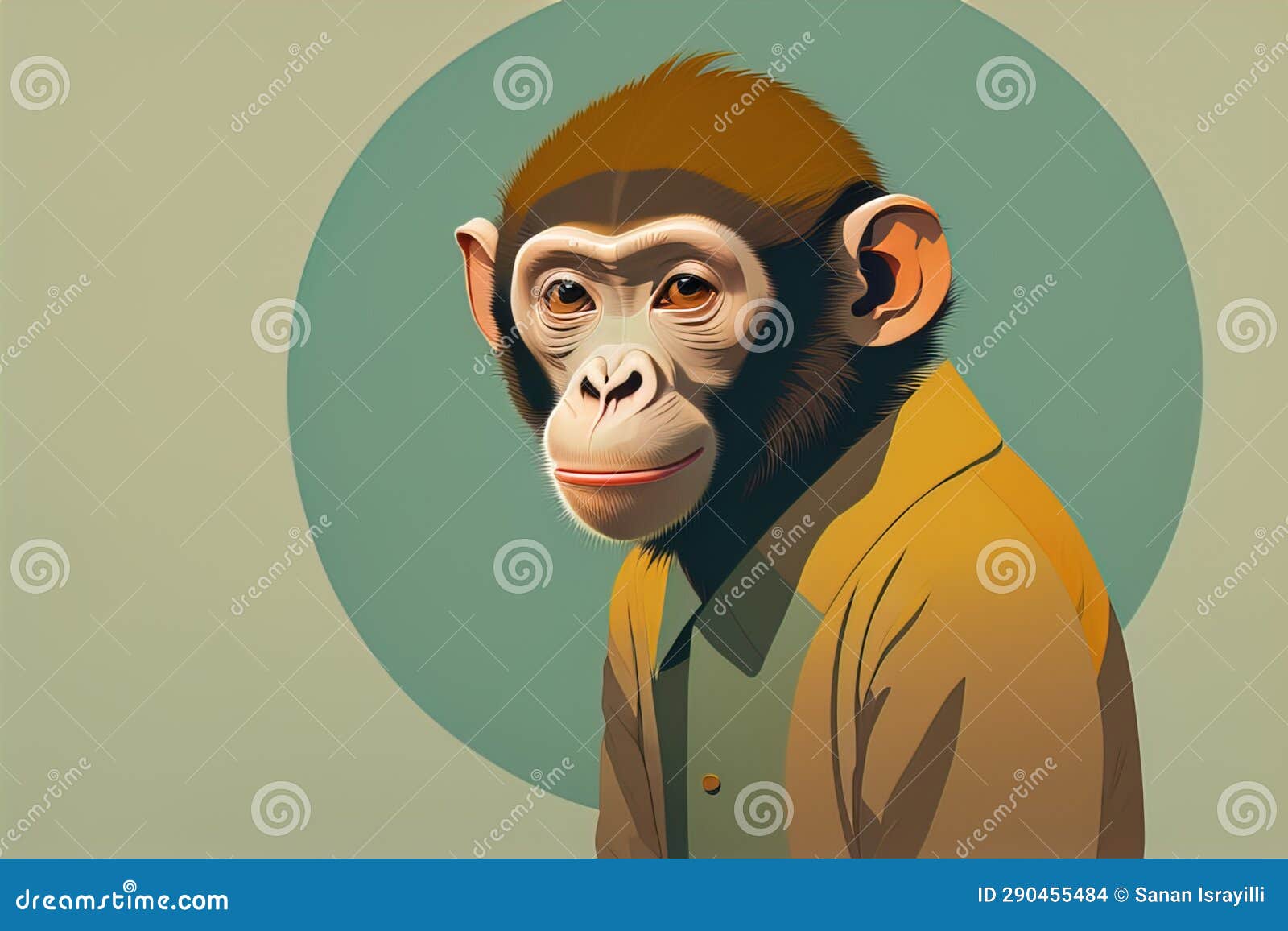 Vector Illustration of a Monkey. Cartoon Style Stock Photo - Image of ...