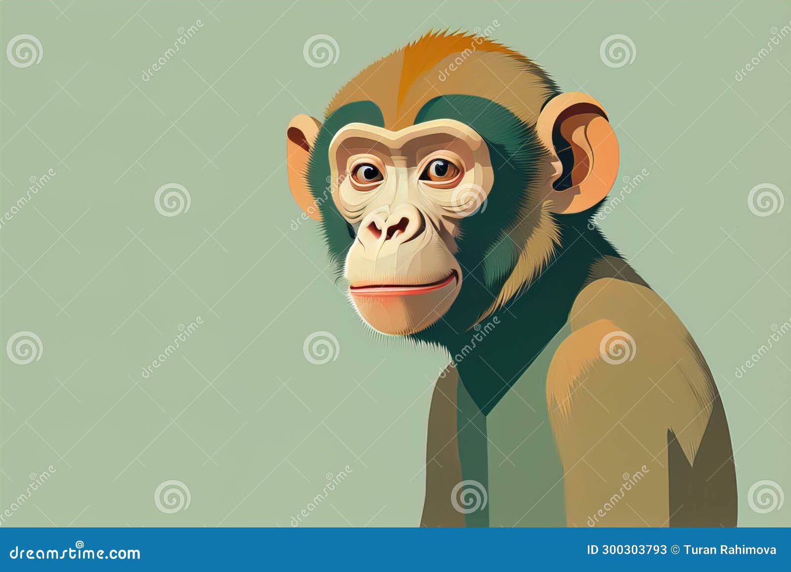 Vector Illustration of a Monkey. Cartoon Style Stock Image - Image of ...