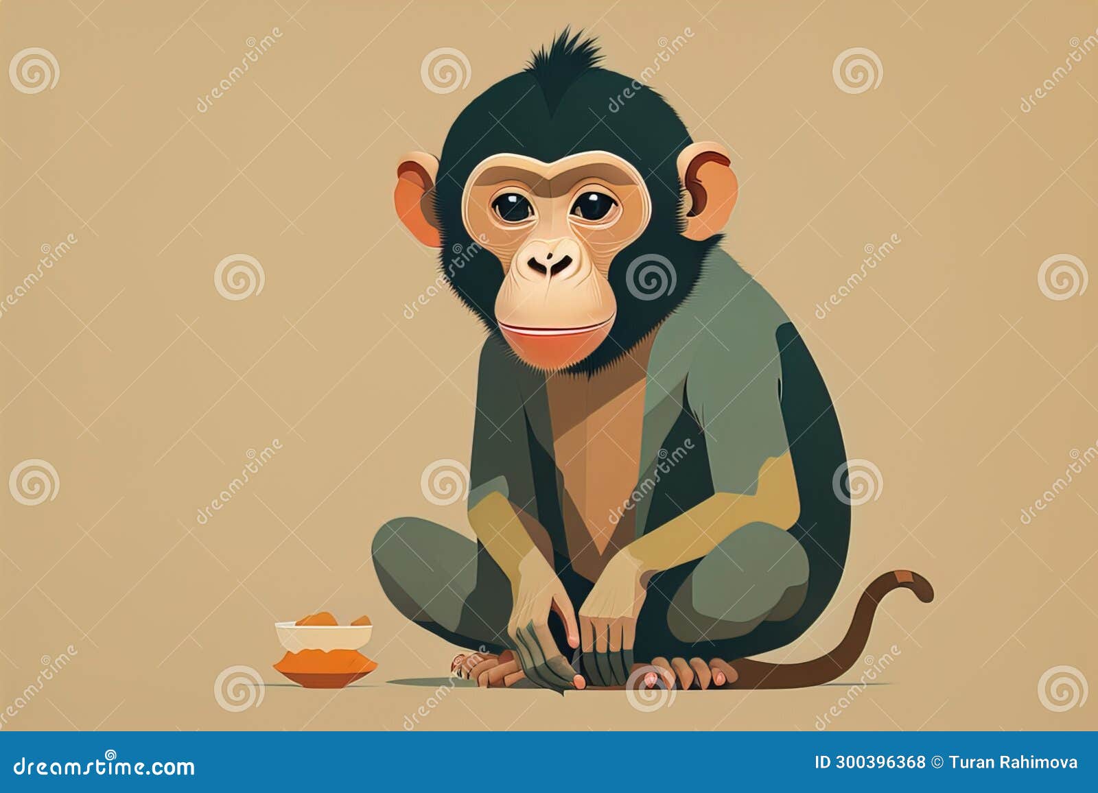 Vector Illustration of a Monkey. Cartoon Style Stock Illustration ...