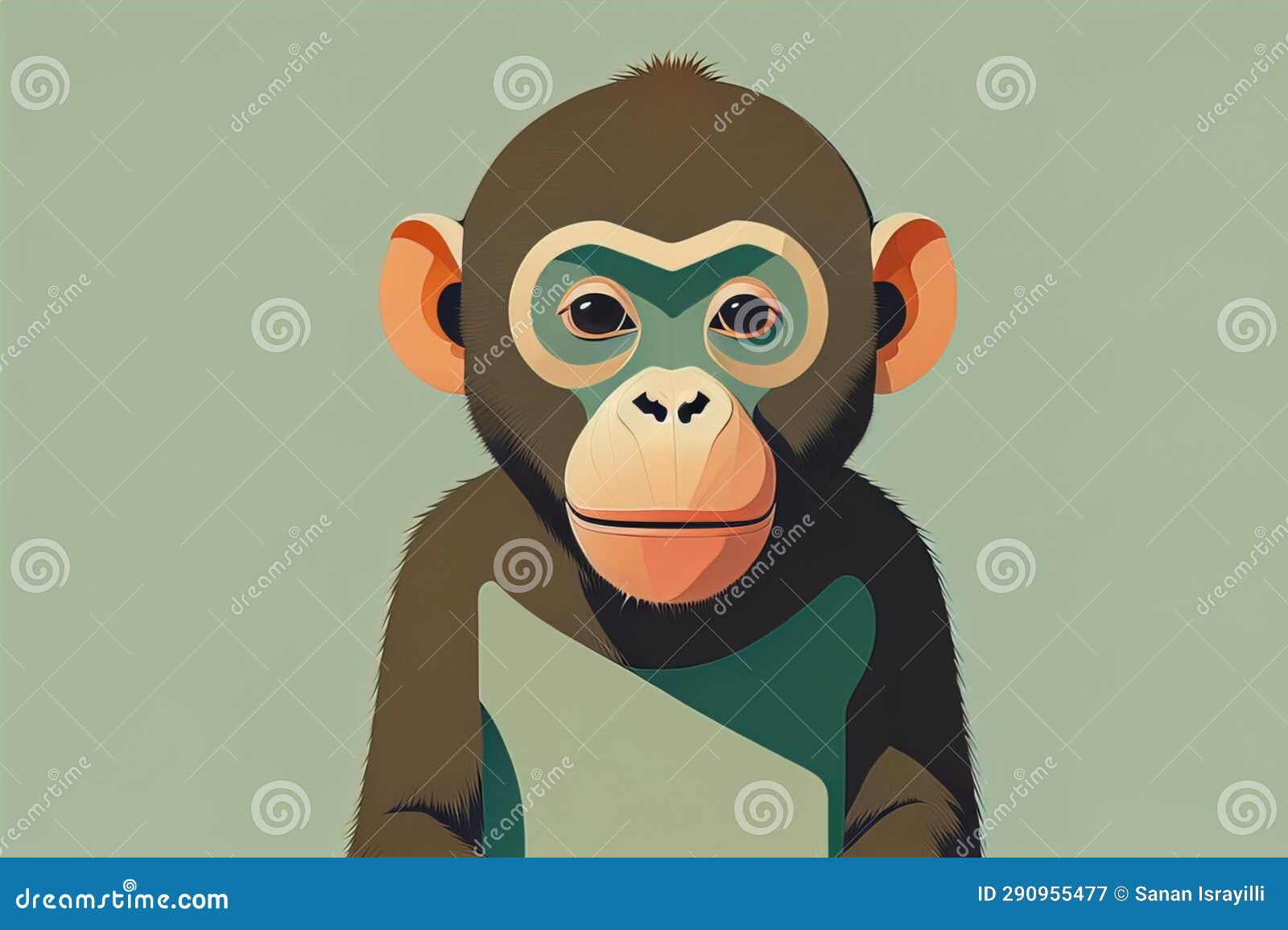 Vector Illustration of a Monkey. Cartoon Style Stock Illustration - Illustration of wild ...