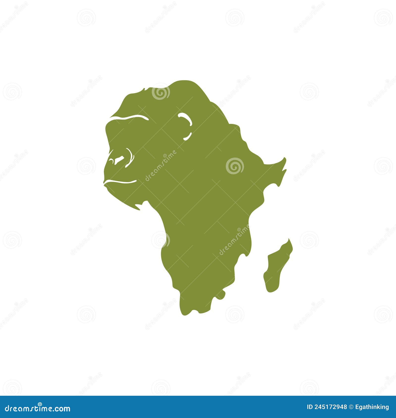 Vector Illustration of Monkey and Map of Africa Stock Vector ...