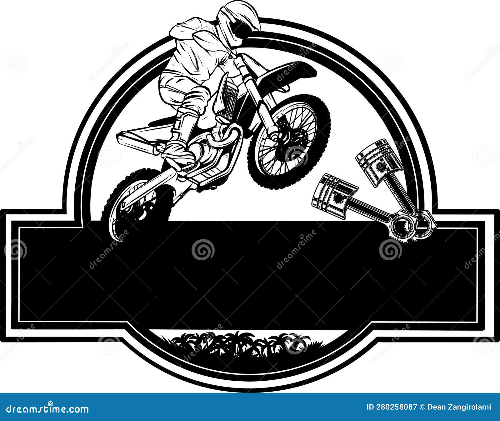 Vector Illustration of Monochrome Moto Cross Logo Designs Stock Vector ...