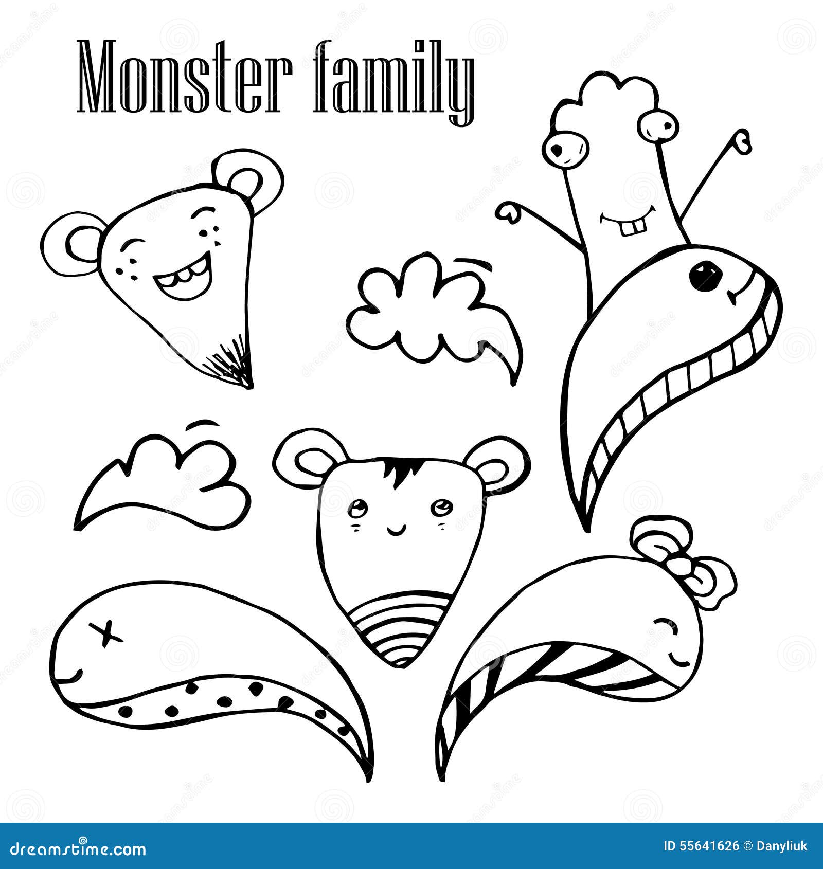 Vector Illustration of Monsters and Cute Alien Friendly, Cool, Cute ...