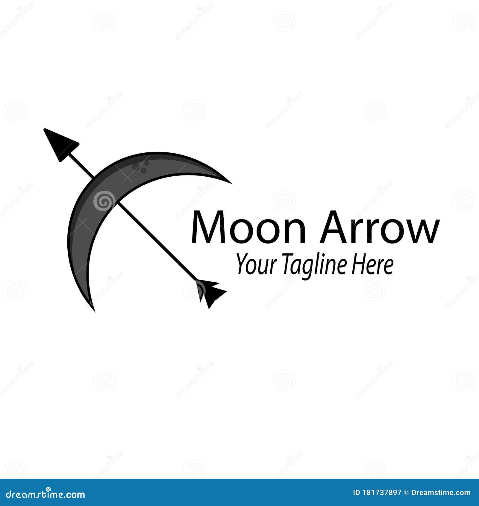 Moon Arrow Logo stock vector. Illustration of night - 181737897