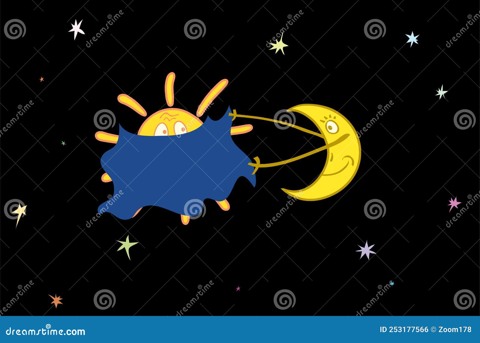Funny fun eclipse stock vector. Illustration of planet - 253177566