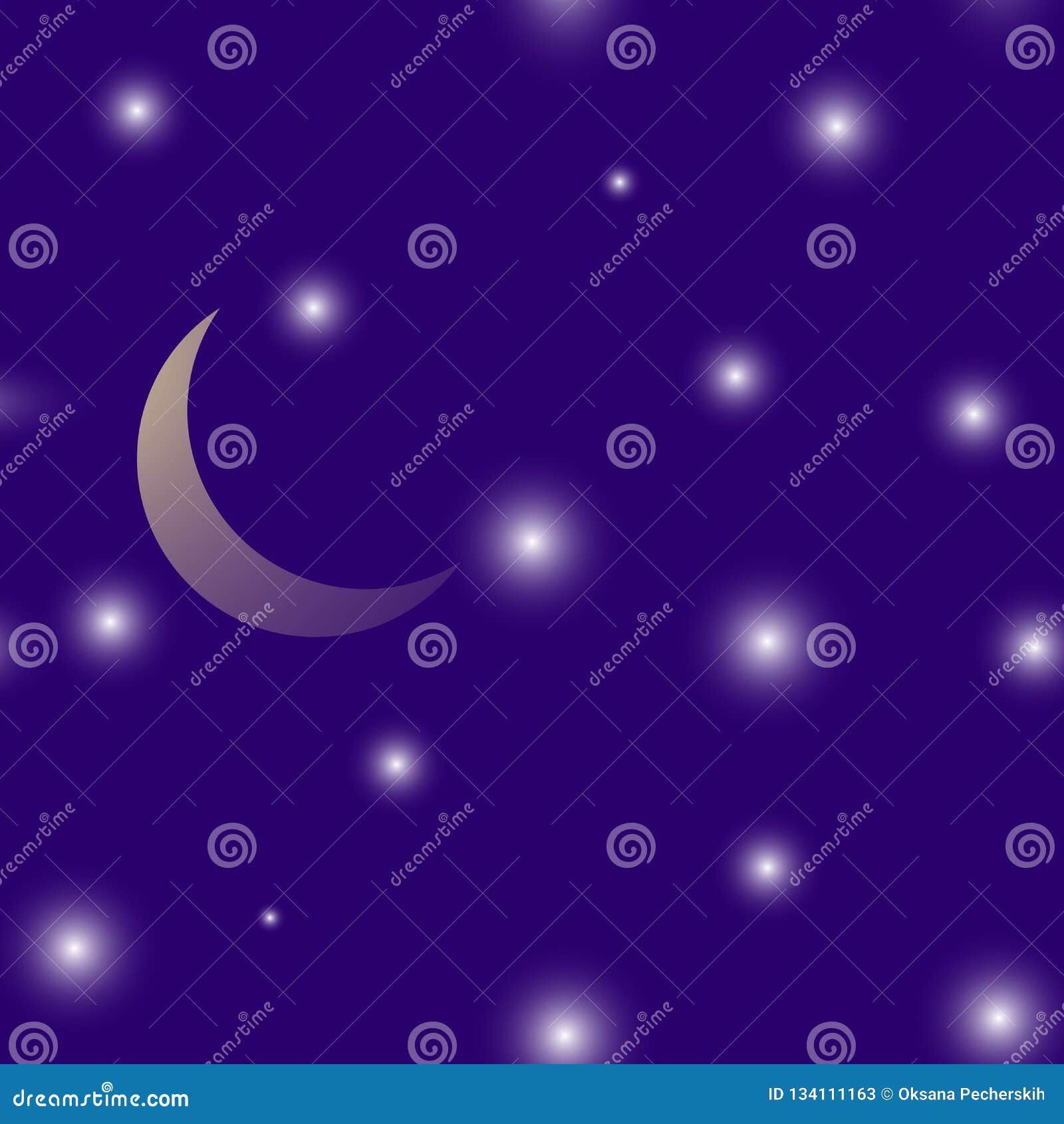 Vector Illustration Moon and Star. Layers Grouped for Easy Editing ...