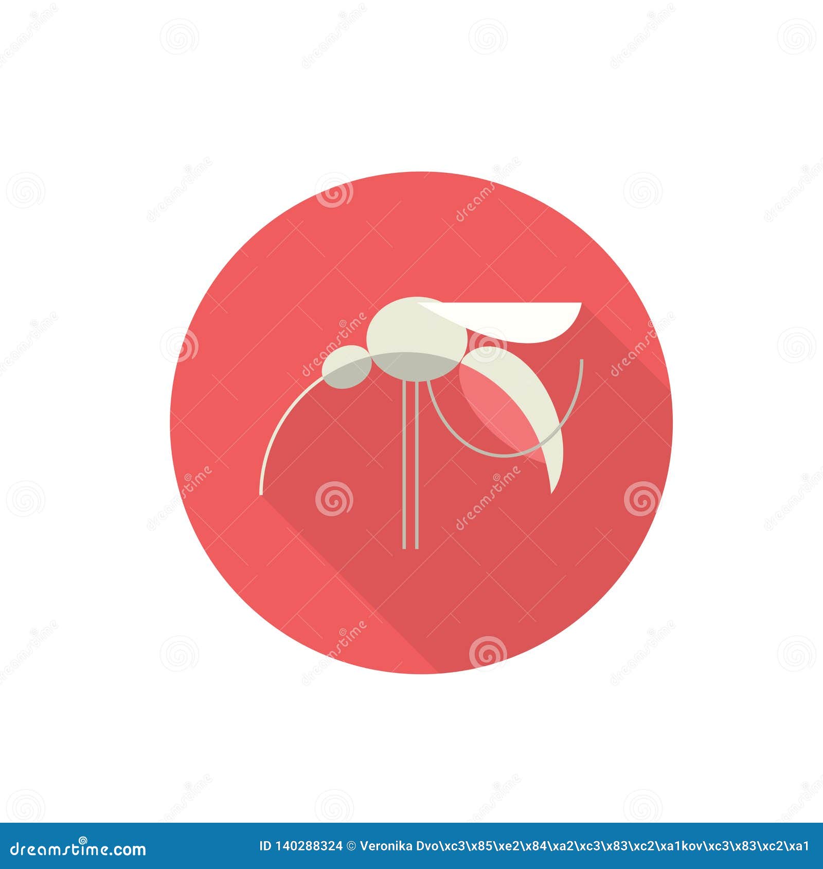 Vector Illustration. Mosquito As Red Flat Design Icon Stock Vector ...