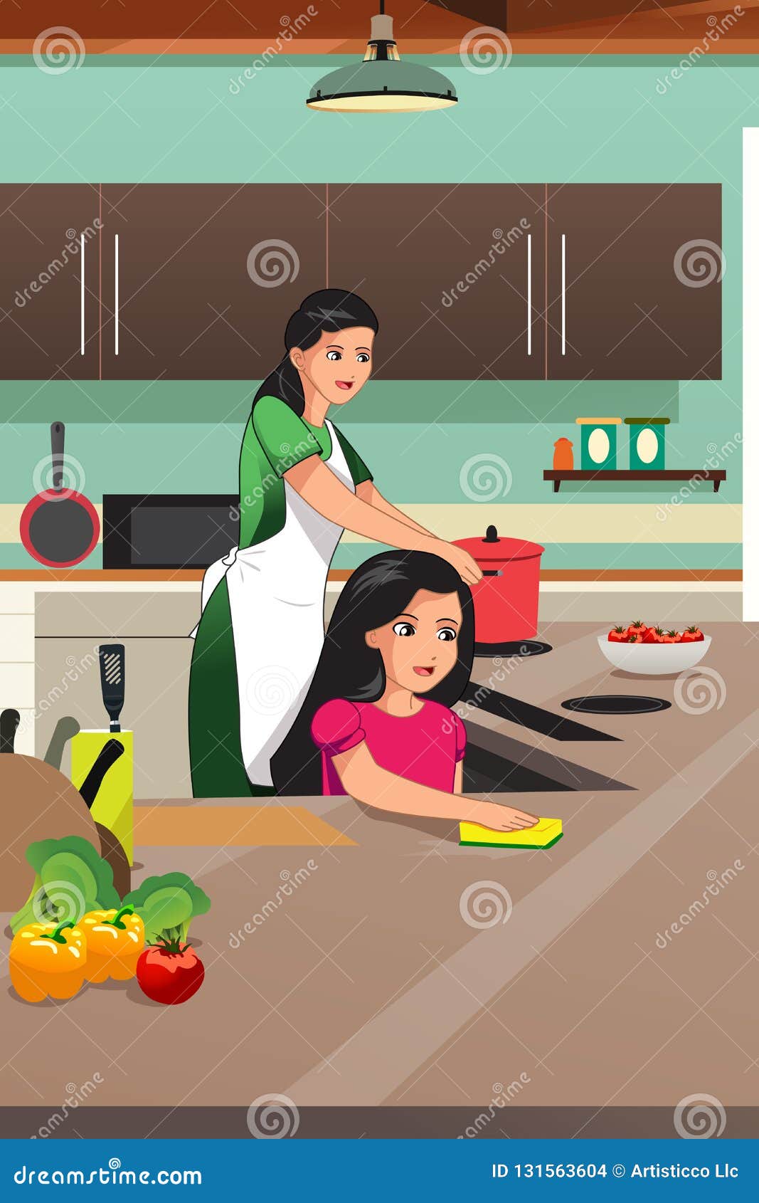 Mom Cooking Vector
