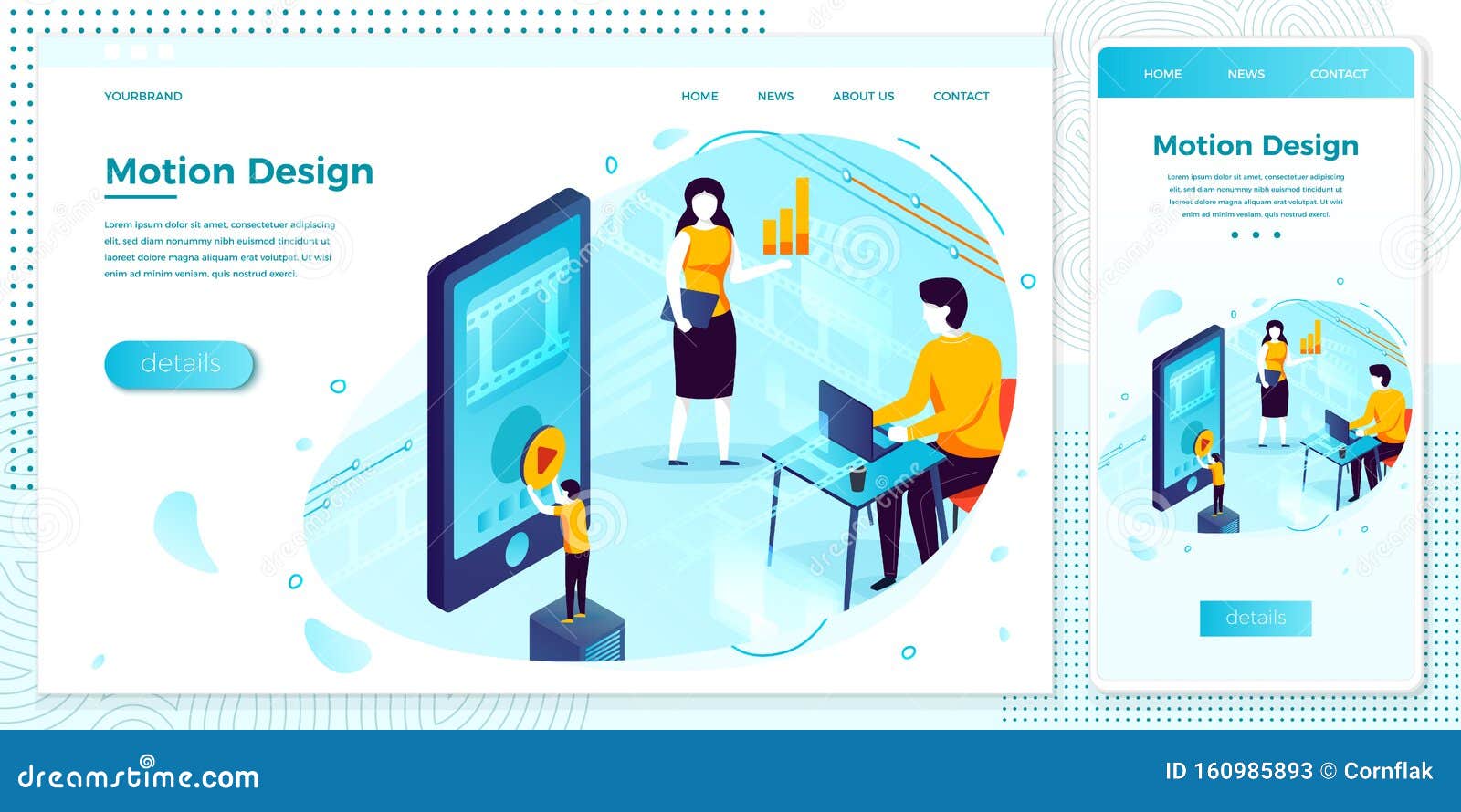 Vector Illustration Motion Design Studio Work Set Stock Vector ...