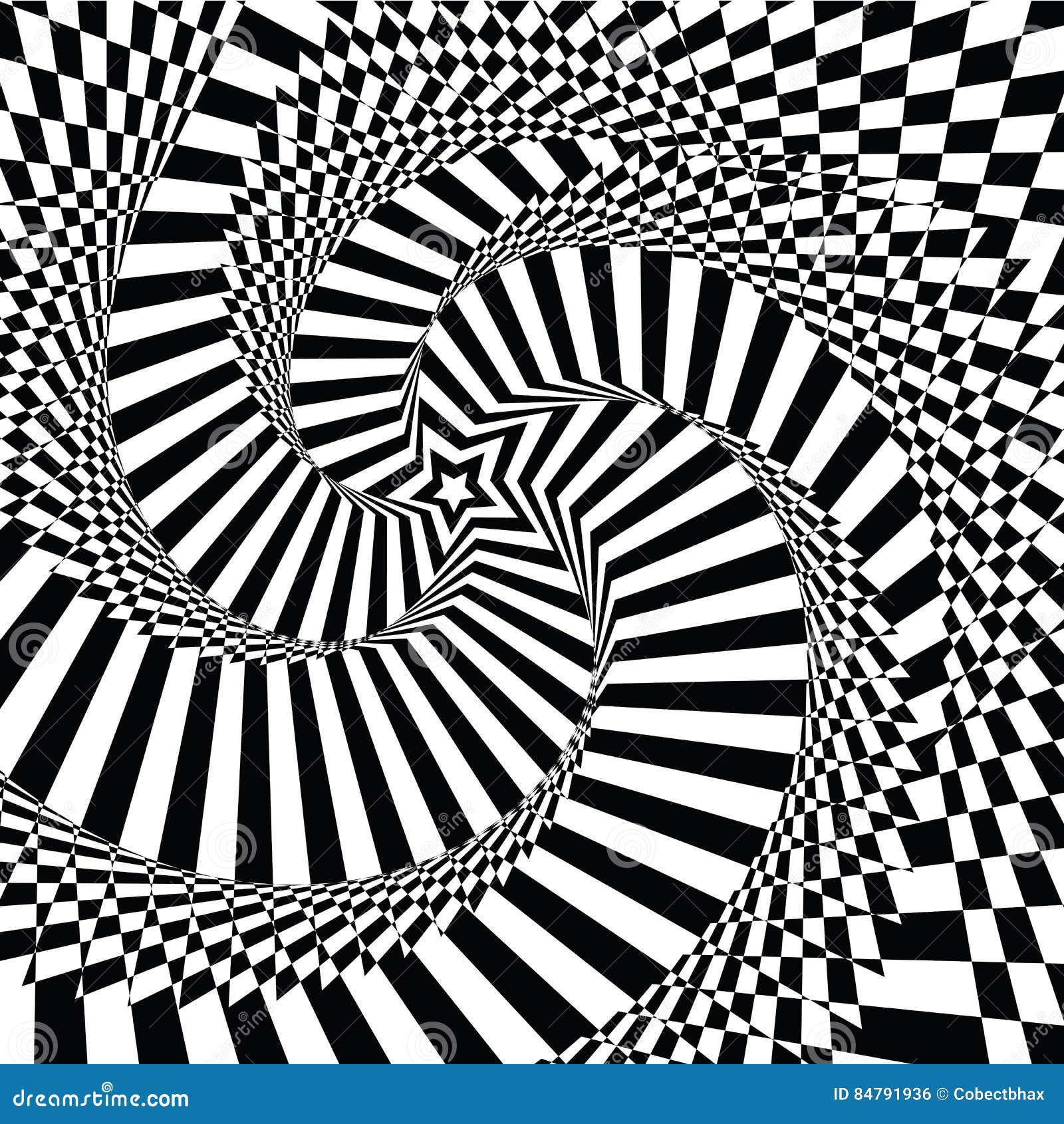 Vector Illustration Motley Visual and Optical Illusion Star-shaped ...